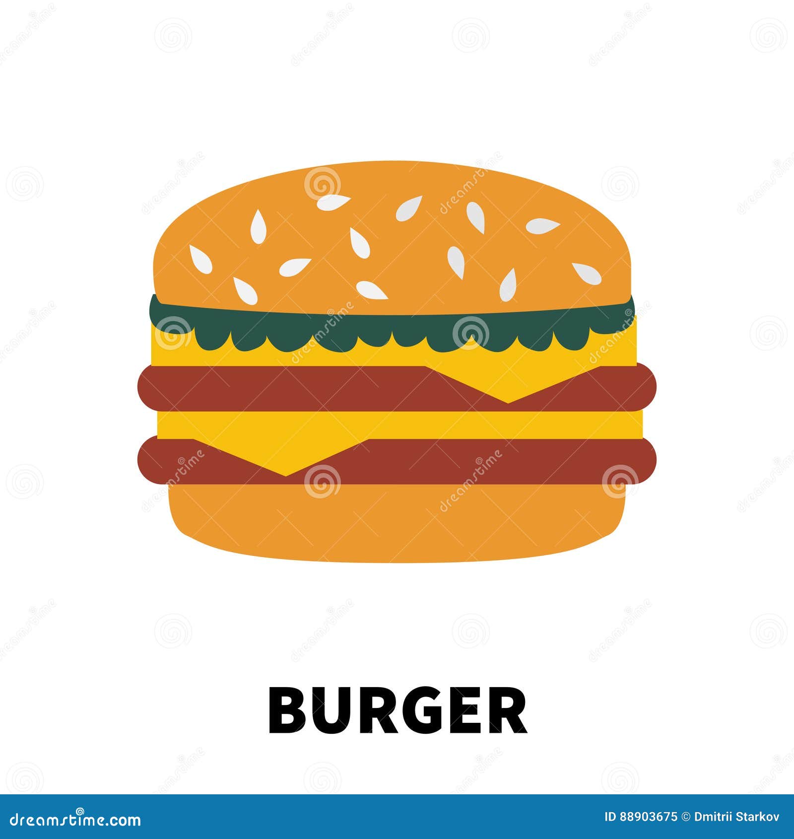 De Hamburgerpictogram Van Het Beeldverhaalontwerp Vector Illustratie ...