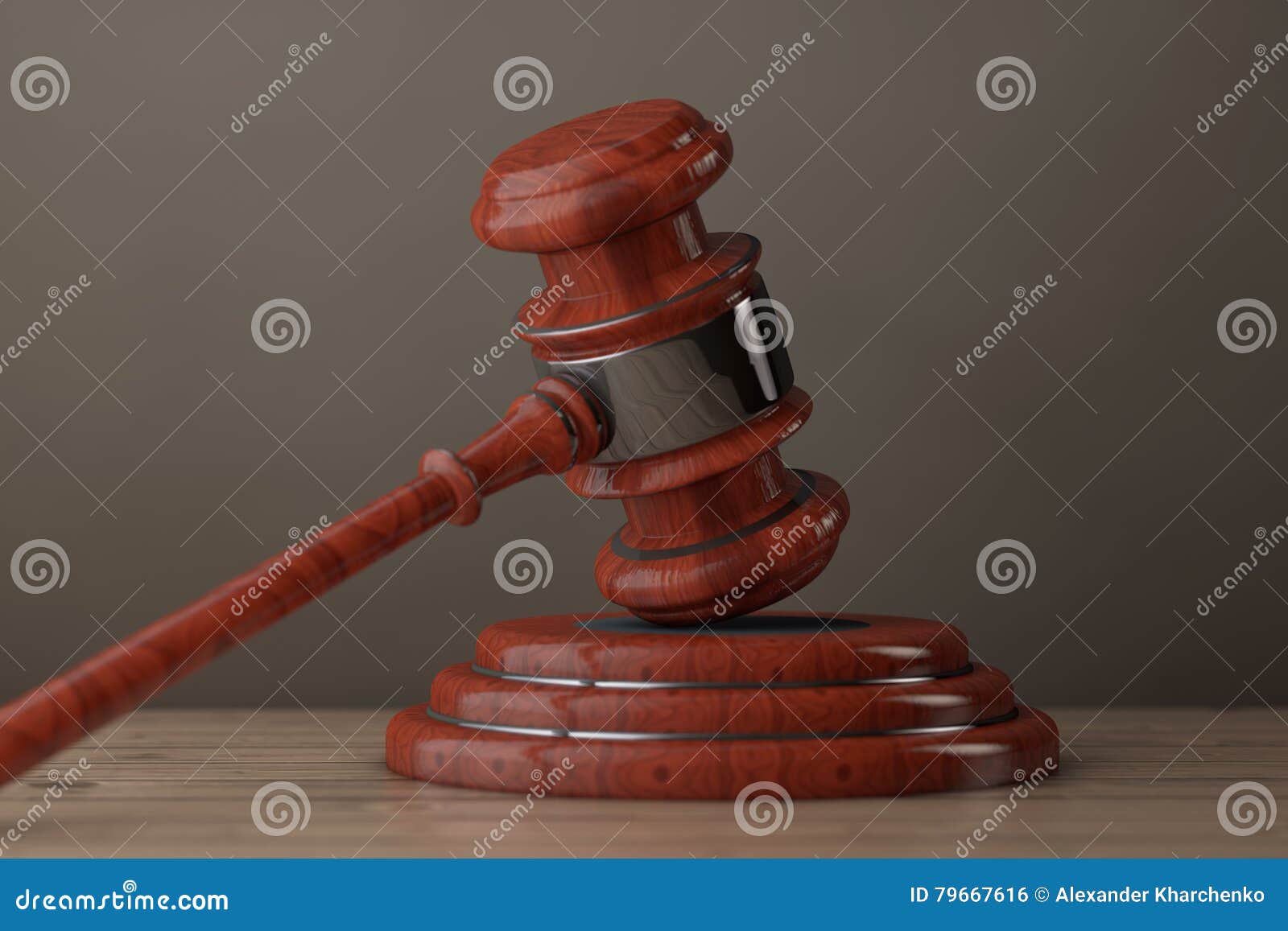 De Hamer Van De Rechter En Correct Blok Het 3d Teruggeven Stock ...