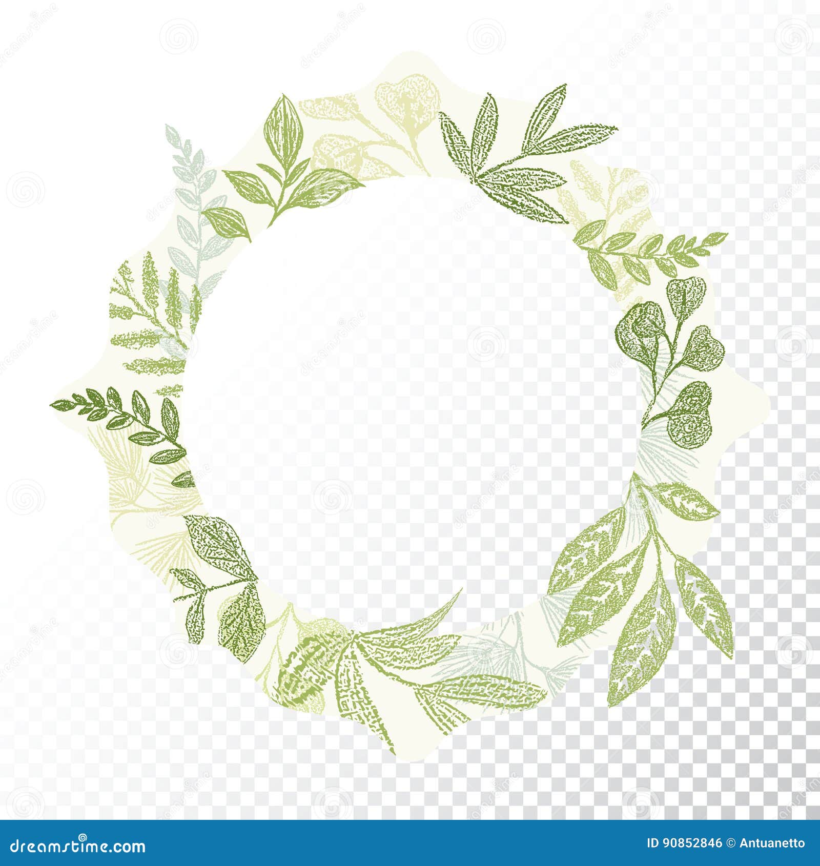 De Hand Getrokken Vector Van Het Cirkel Flaral Kader Vector Illustratie ...