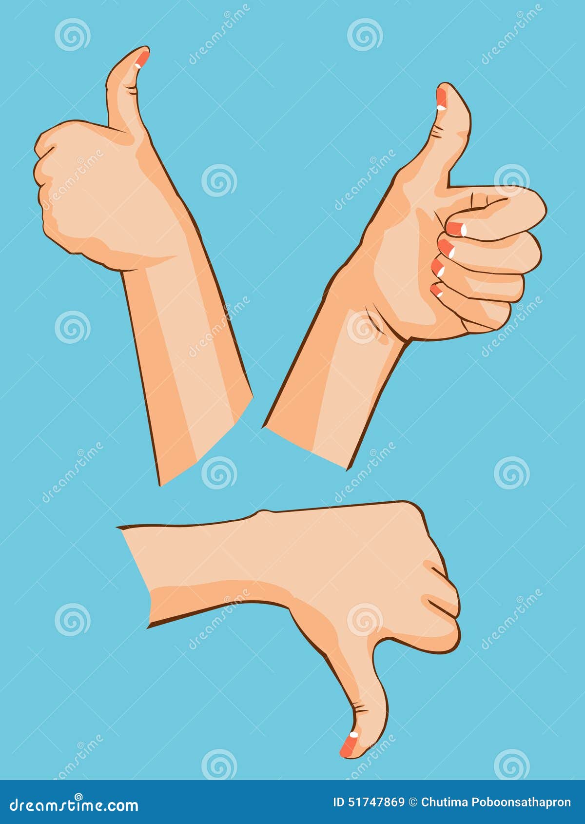 De Hand Ondertekent Goed En Slecht Symbool Stock Illustratie ...