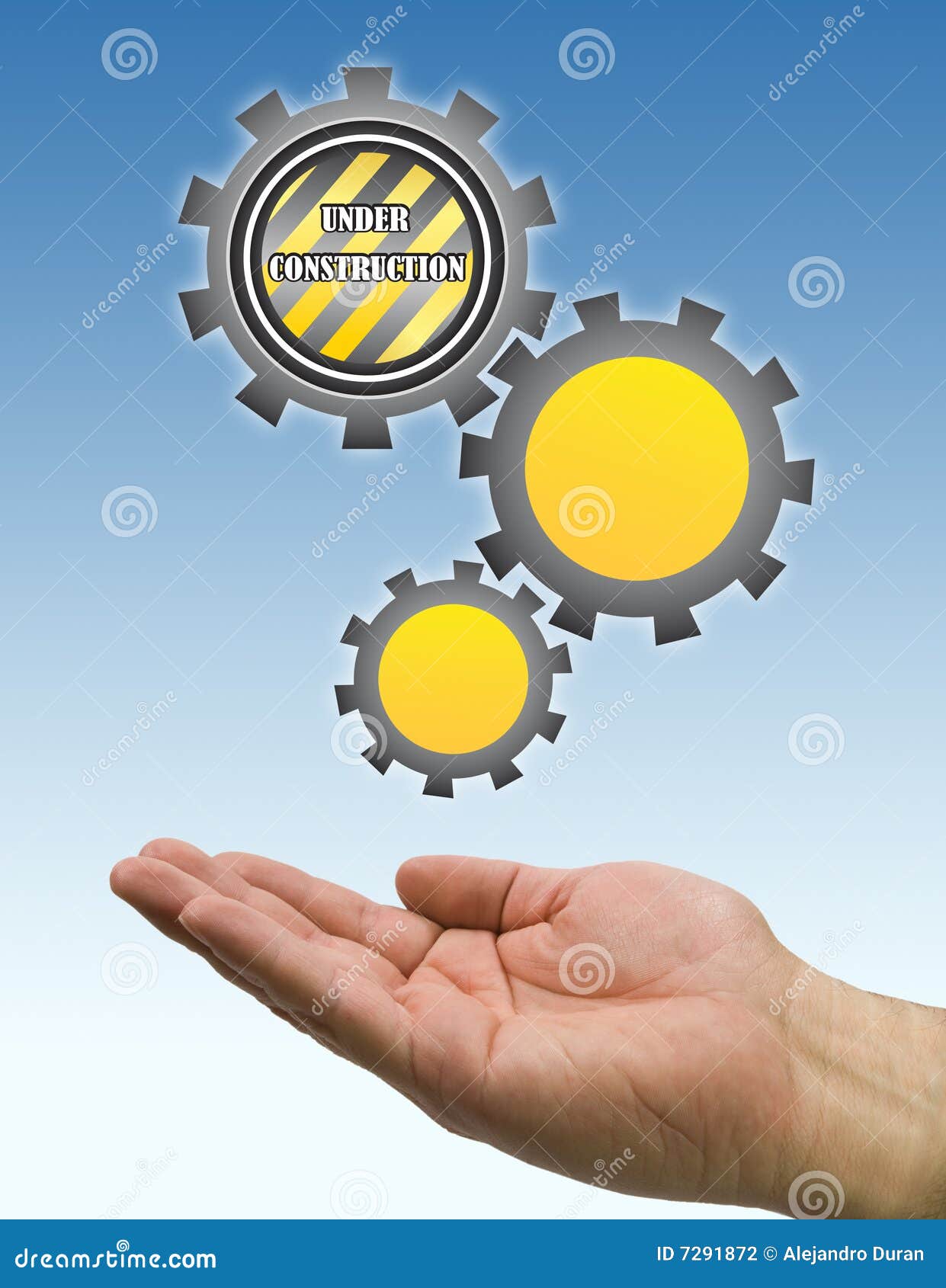 De Hand Past in Aanbouw Blauw Aan Stock Illustratie - Illustration of ...