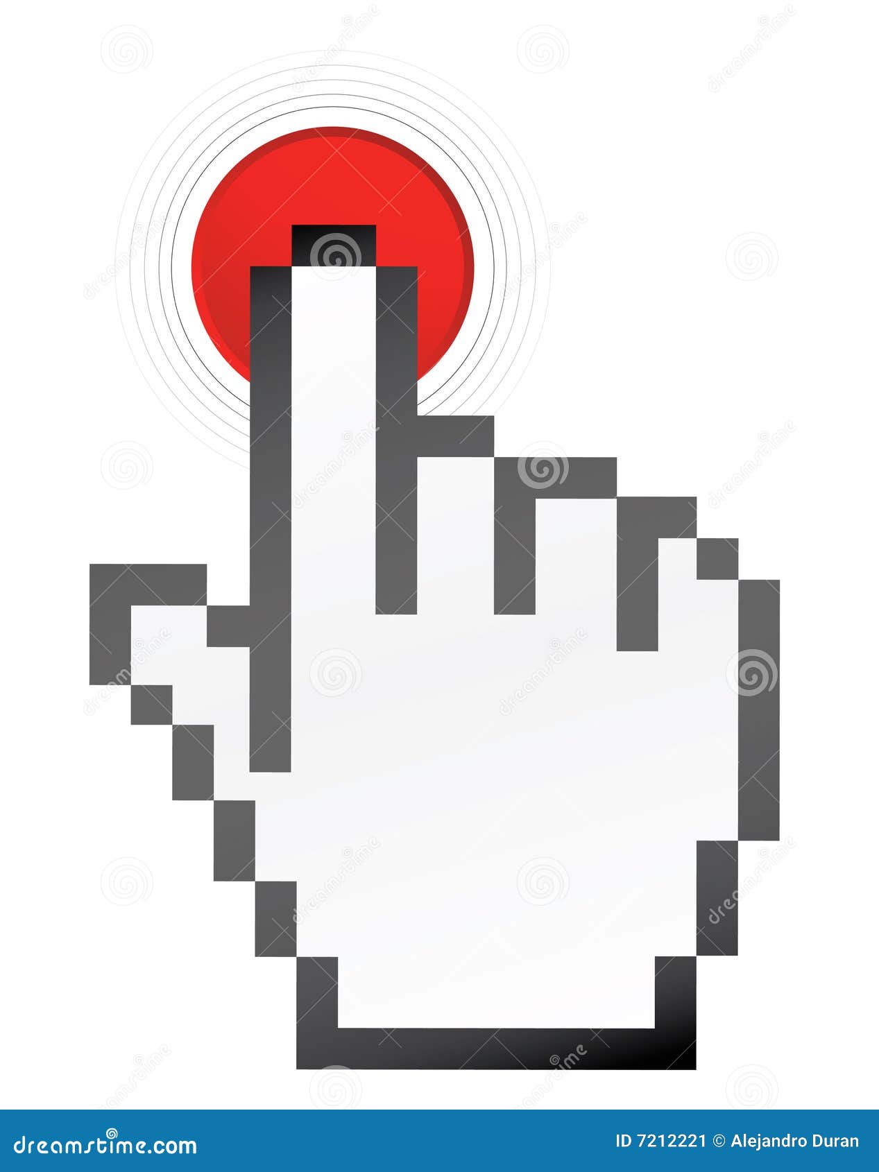 De Hand Rode Botton II Van De Muis Vector Illustratie - Illustration of ...