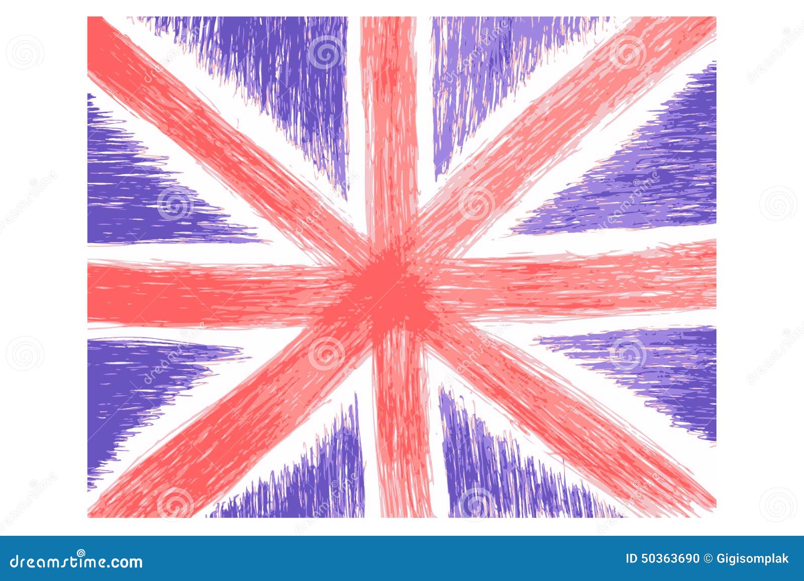 De Hand Trekt Schets, Engelse Vlag Vector Illustratie - Illustration of ...