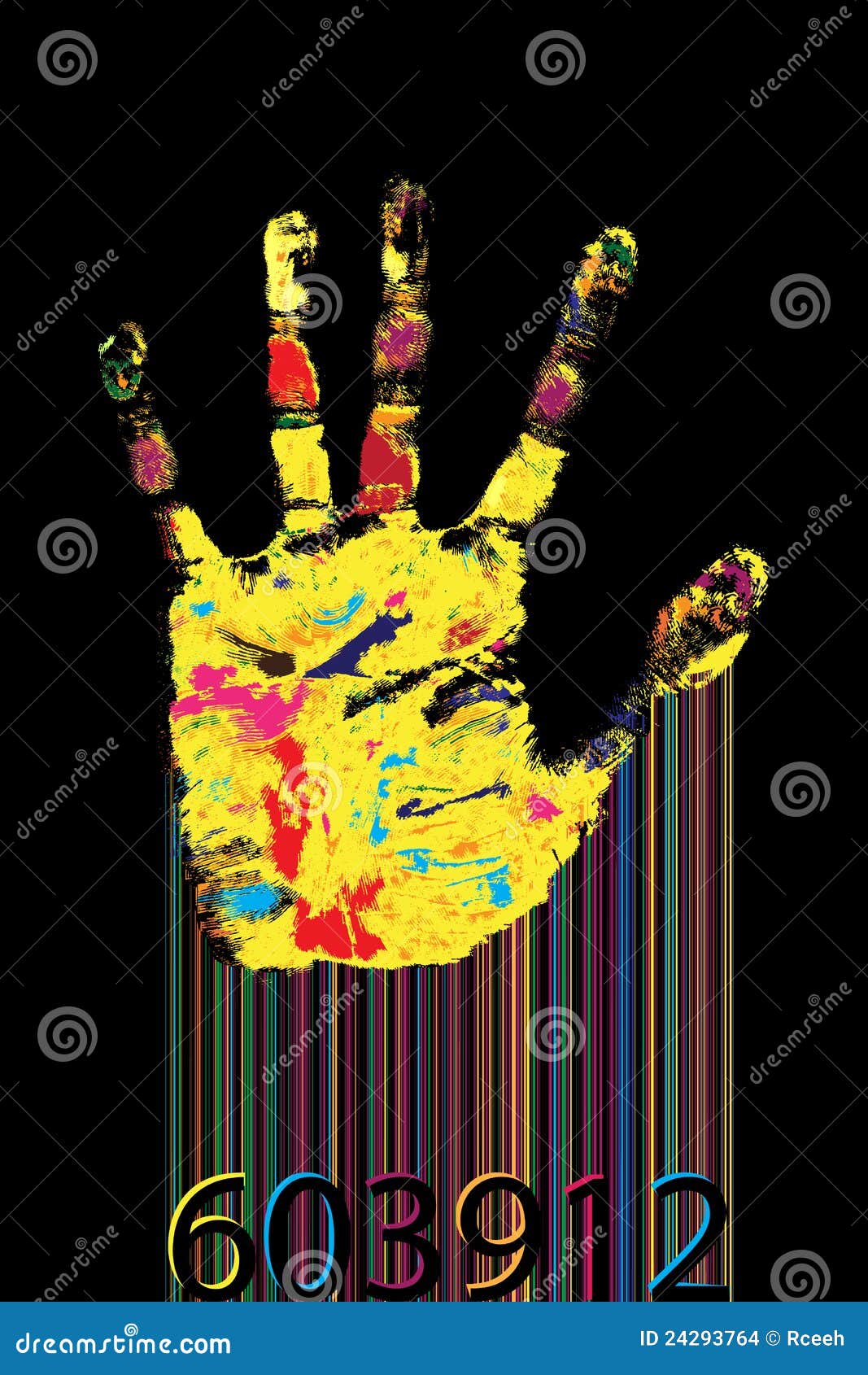 De Hand Van De Streepjescode Vector Illustratie - Illustration of vrees ...