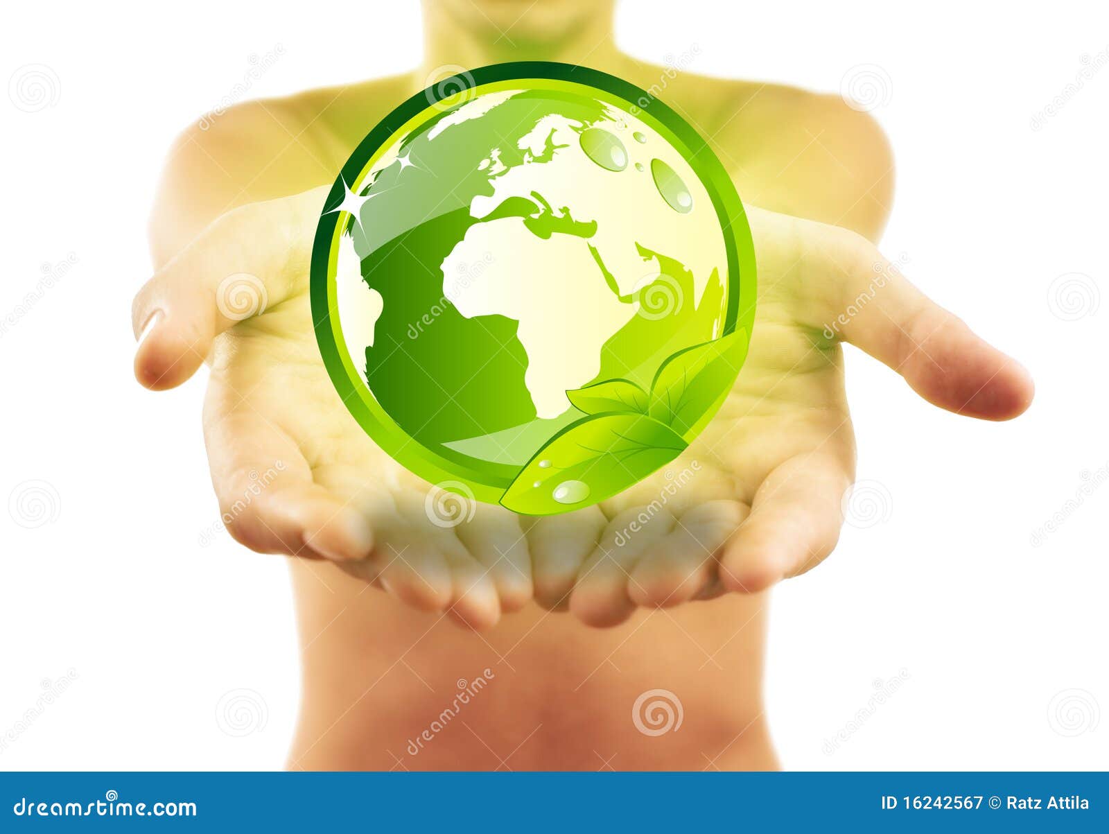 De Handen Die Aarde Met Groen Houden Doorbladert Stock Afbeelding ...