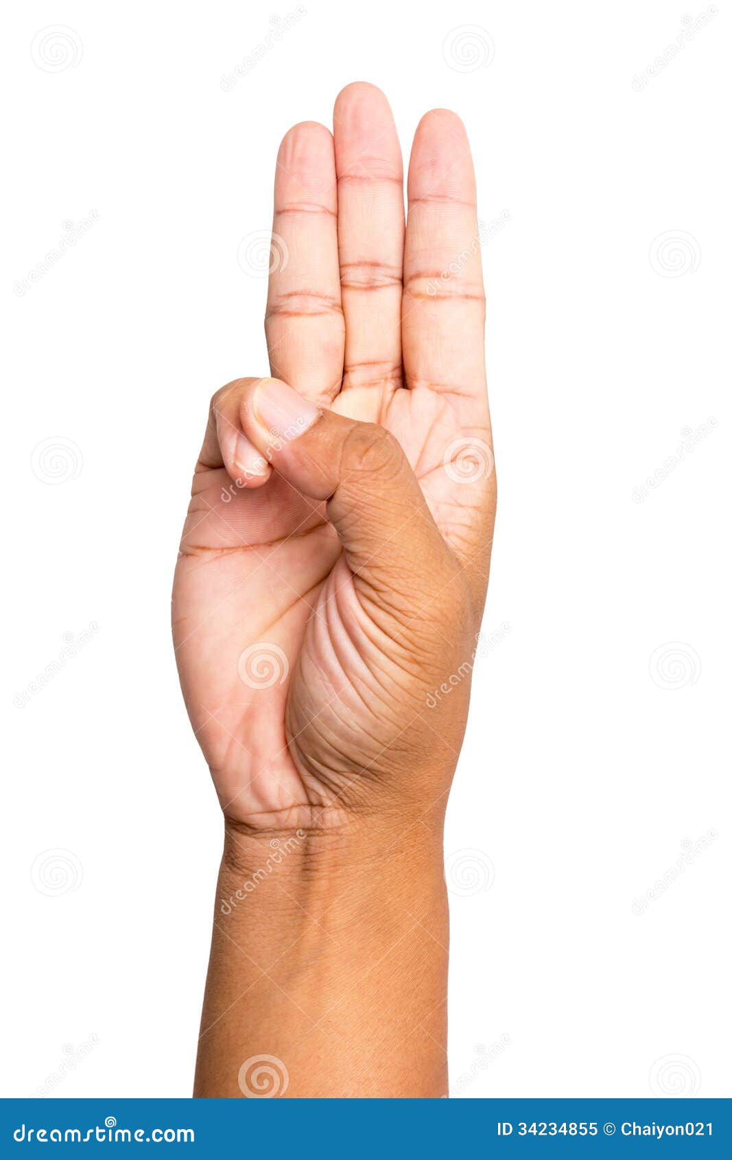 De Handgebaar Van De Verkennerseer Stock Afbeelding - Image of teken ...