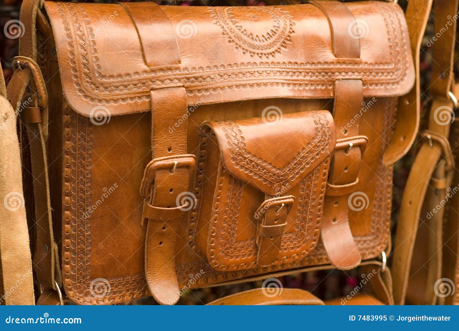 De Handtas van het leer stock afbeelding. Image of ambachten - 7483995