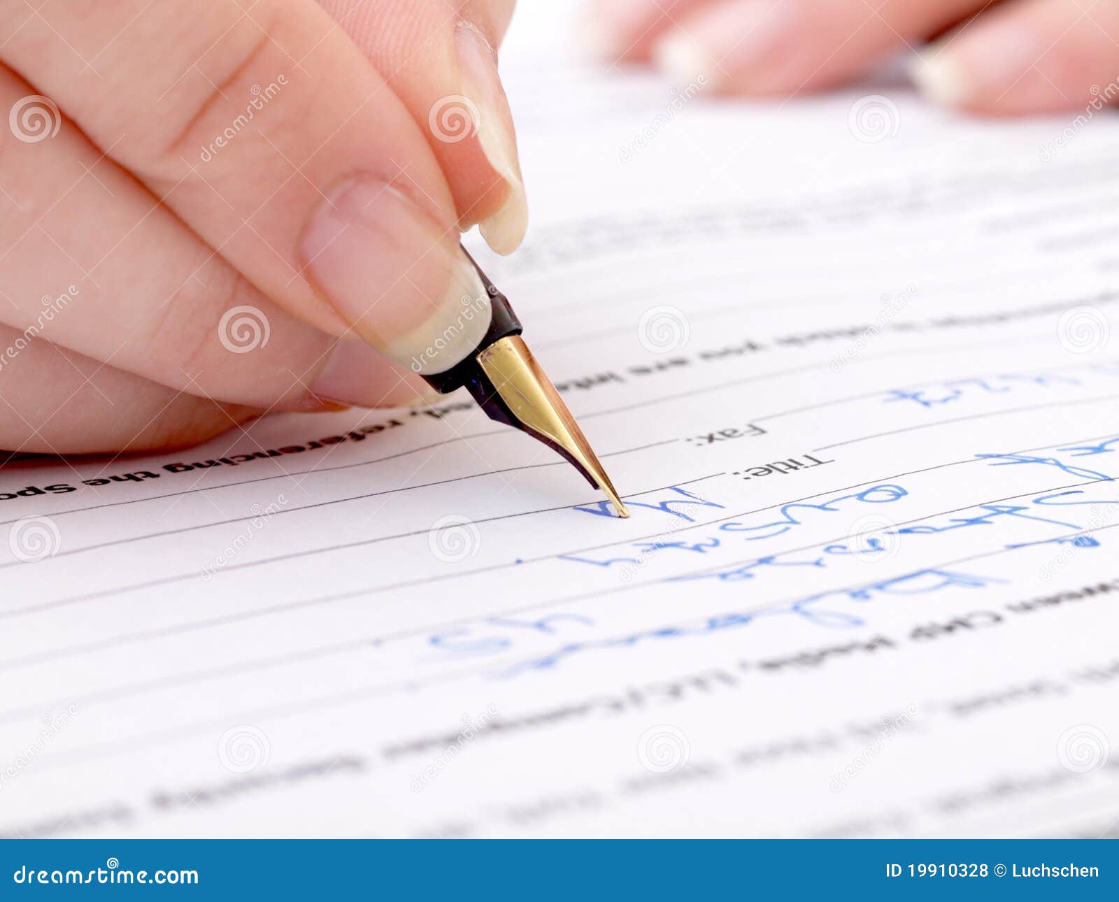 De Handtekening Van De Hand Stock Foto - Image of onderschrijf ...