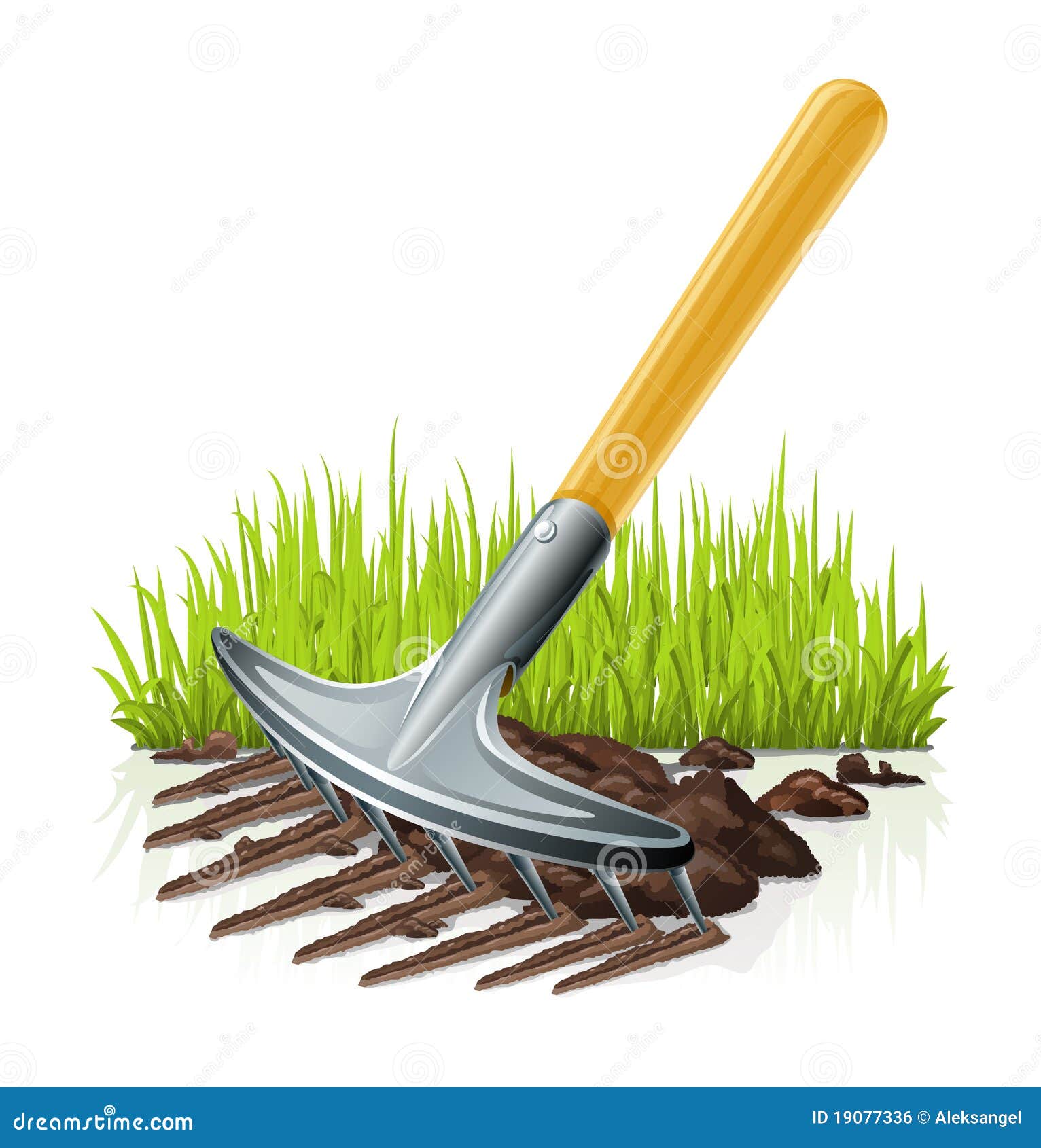 De hark van de tuin vector illustratie. Illustration of tuin - 19077336