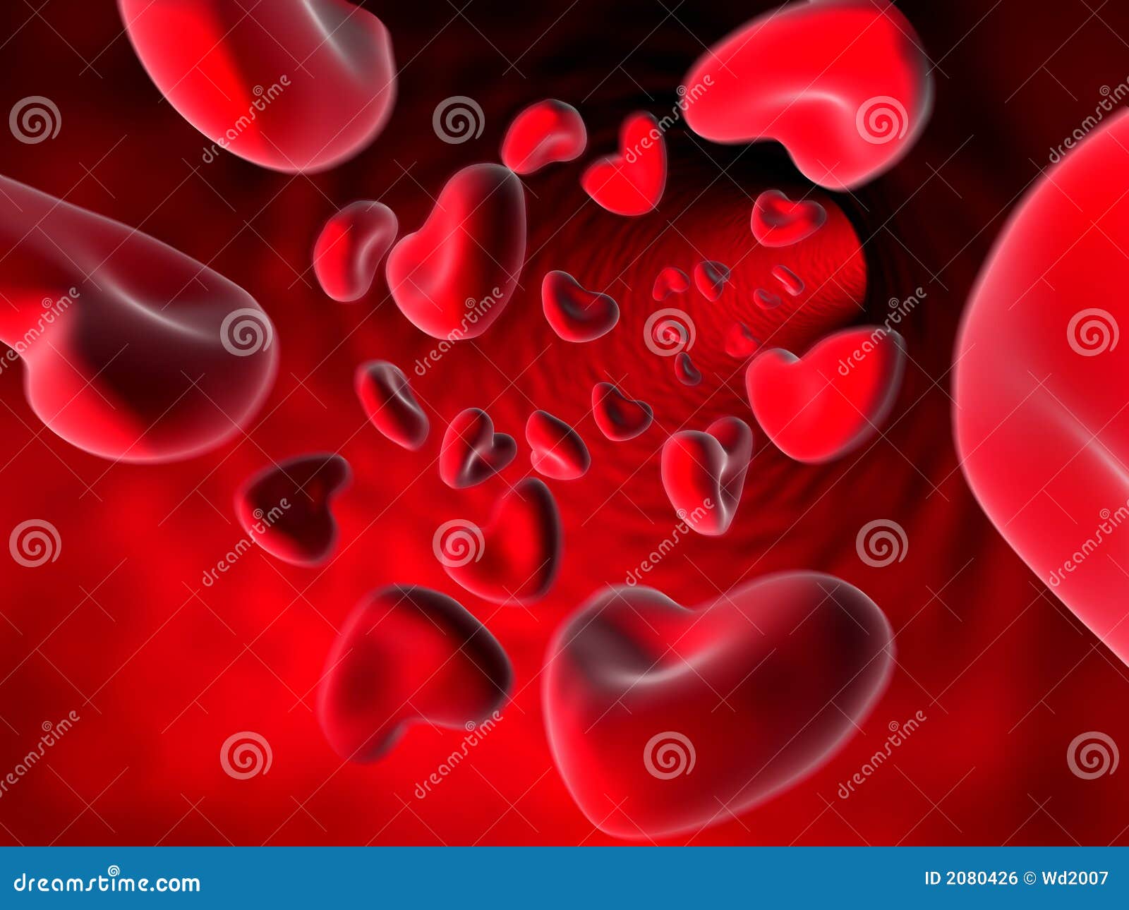 De Hart Gevormde Cellen Van Het Bloed Stock Illustratie - Illustratie ...