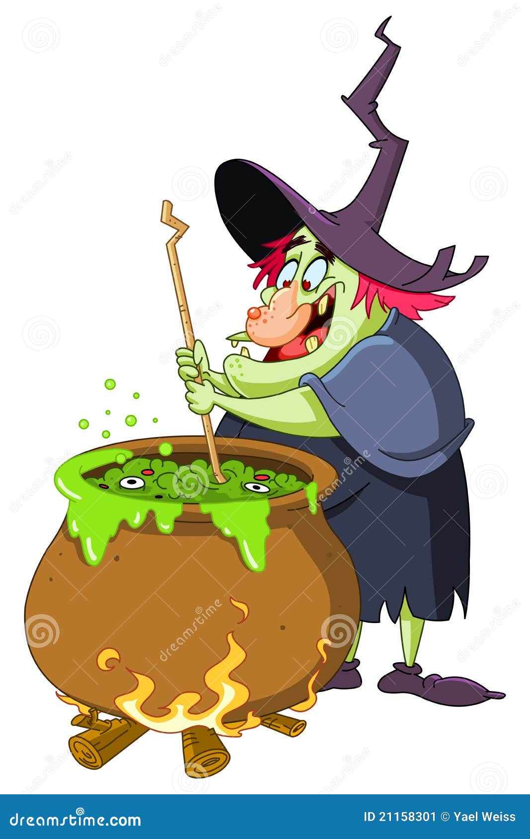 De heks brouwt vector illustratie. Illustration of emmer - 21158301