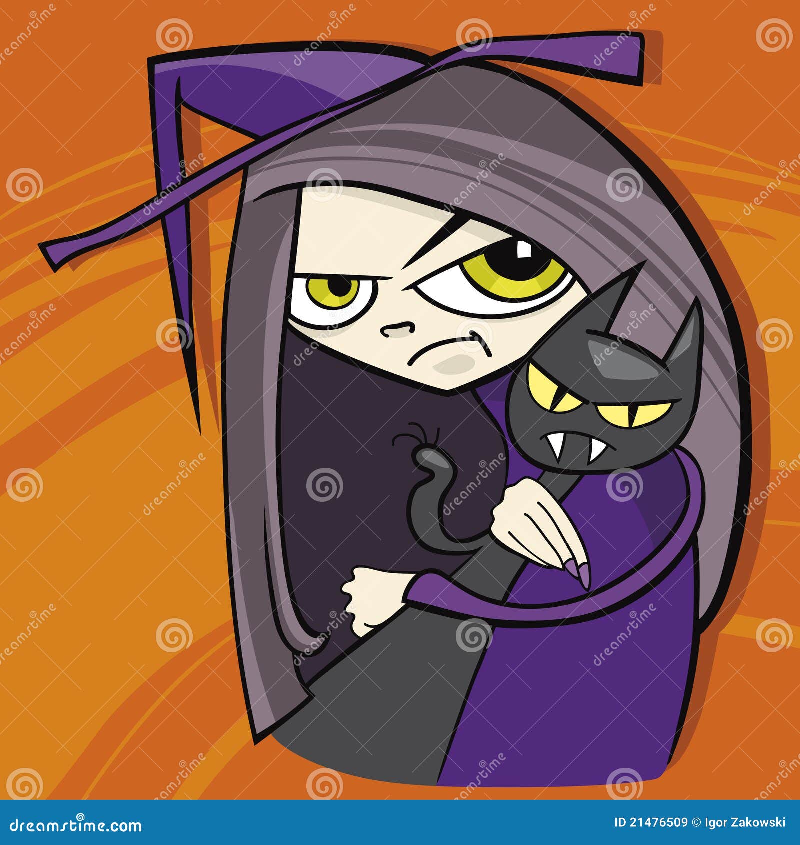 De Heks Van Het Beeldverhaal Vector Illustratie - Illustration of ...