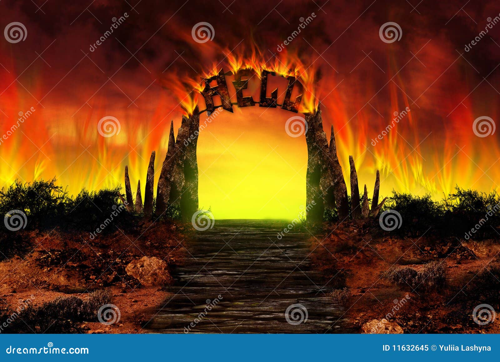 De HEL op brand stock illustratie. Illustration of rechters - 11632645