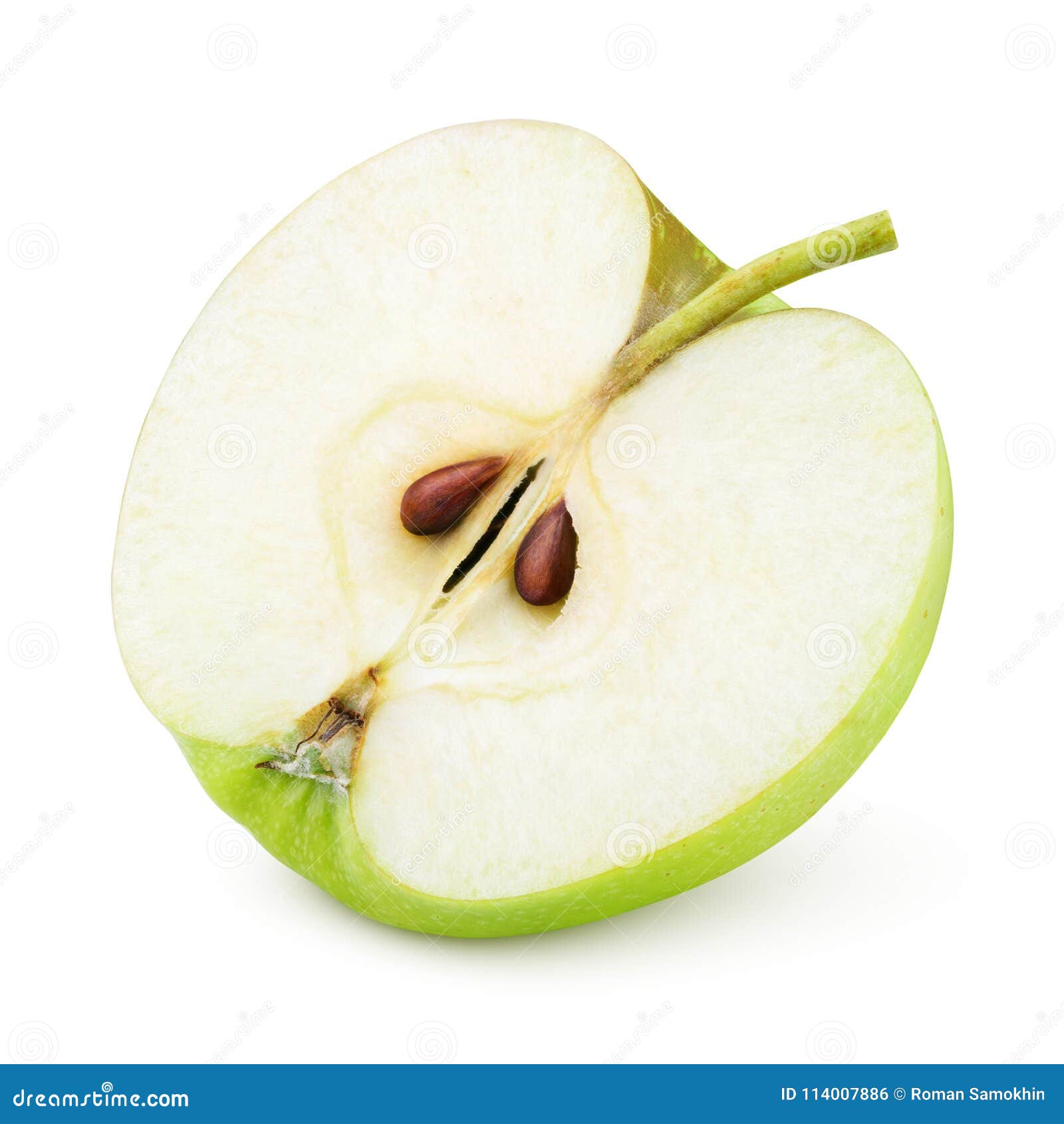 De Helft Van Groen Appelfruit Stock Foto - Image of stuk, geïsoleerd ...