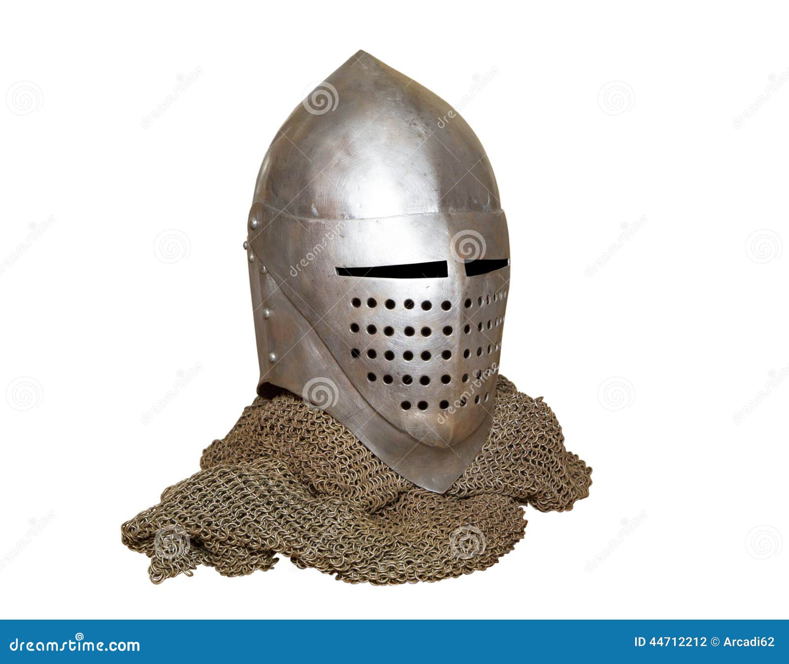 De Helm Van De Ridder En Chainmail Stock Foto - Image of pantser, slag ...
