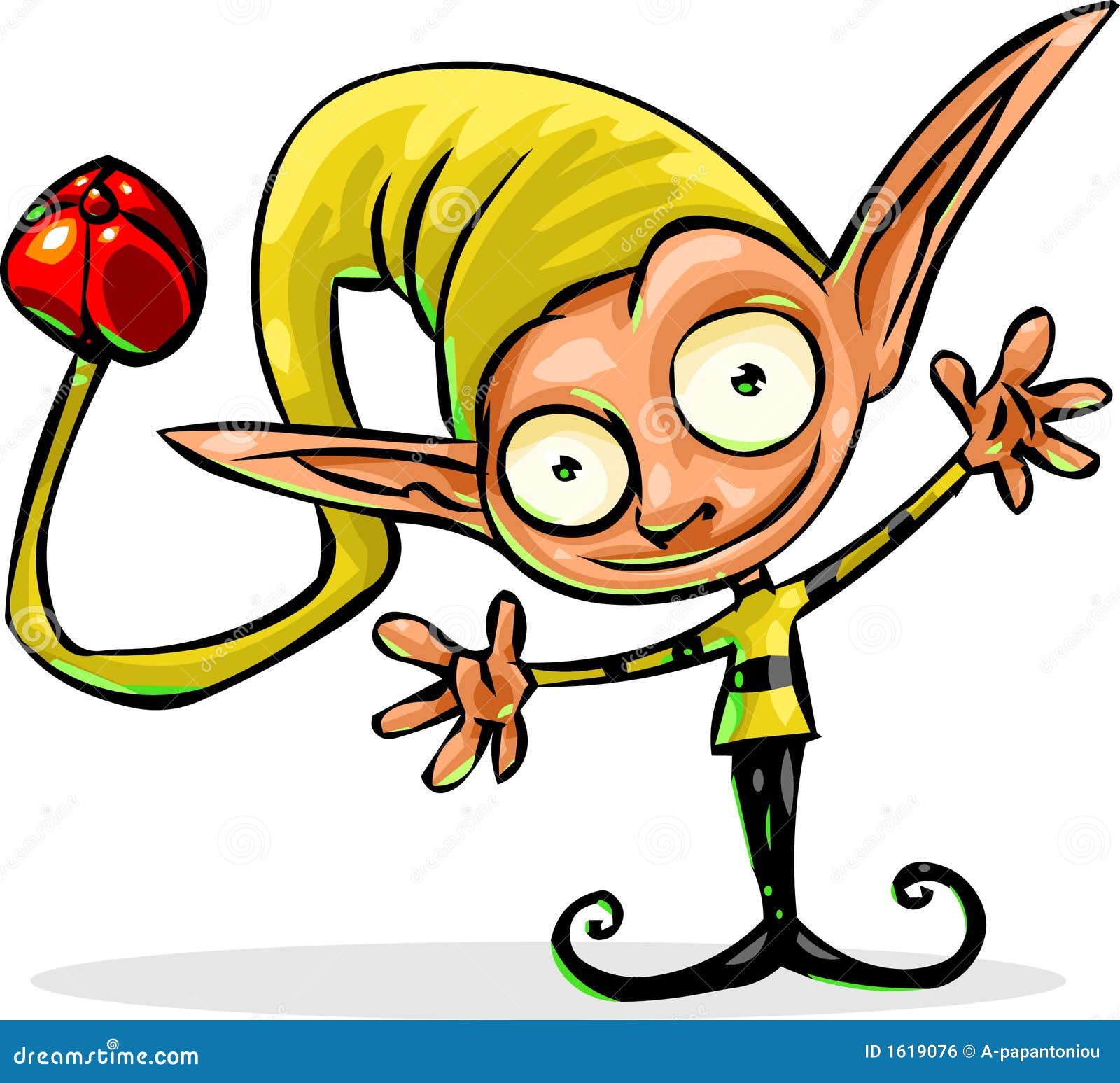 De Helper Van Het Elf Van De Kerstman Stock Illustratie - Illustration ...