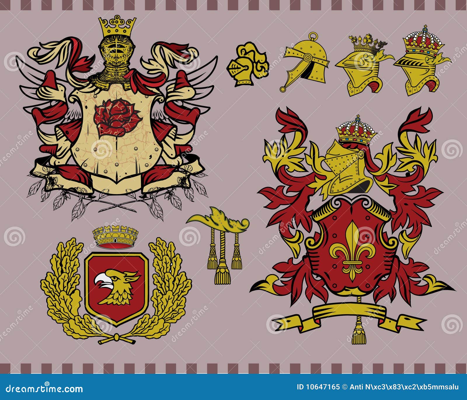 De Heraldische Elementen Plaatsen 15 Vector Illustratie - Illustration ...