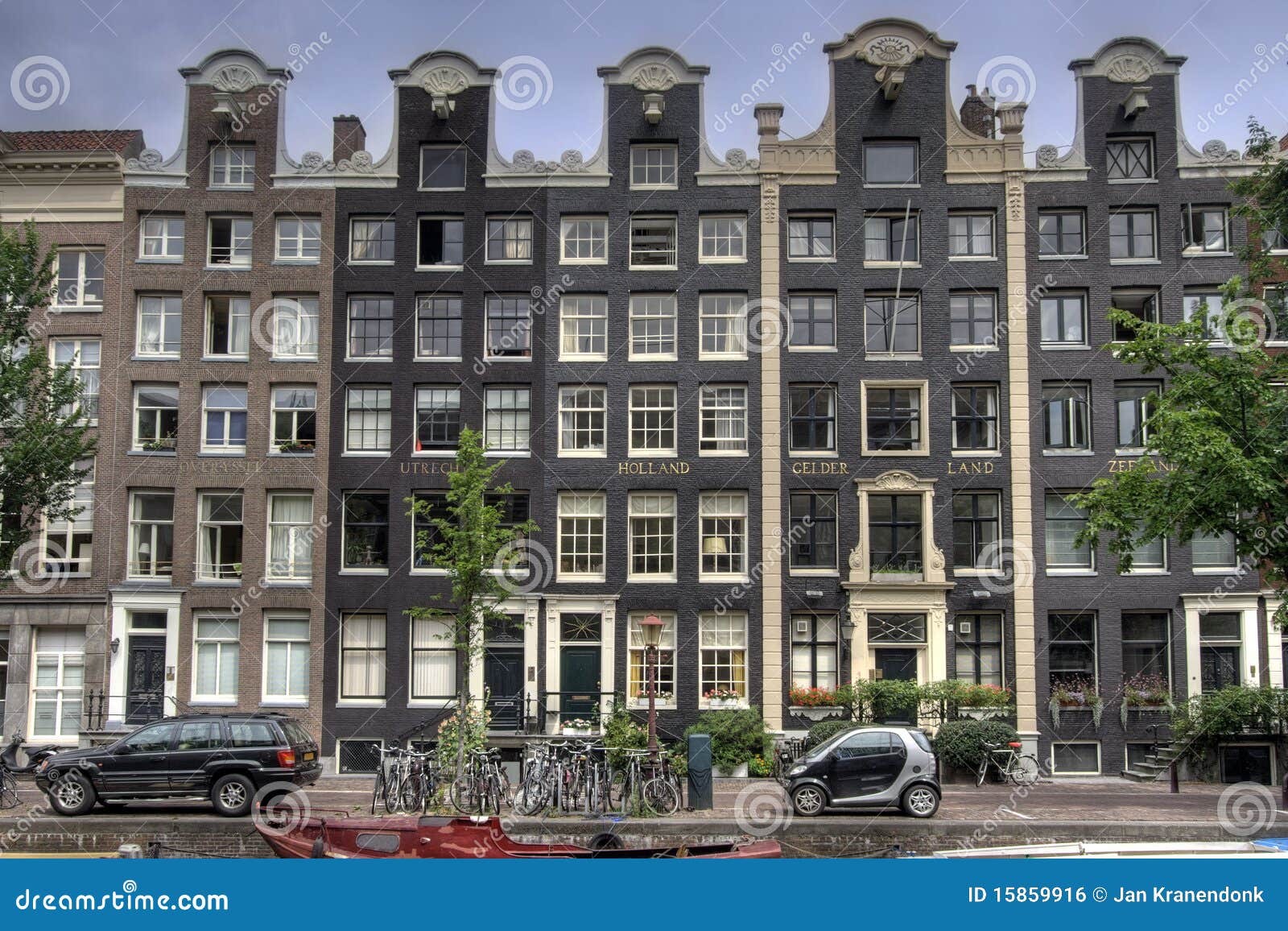 De Herenhuizen Van Amsterdam Stock Foto - Image of amsterdam, auto ...