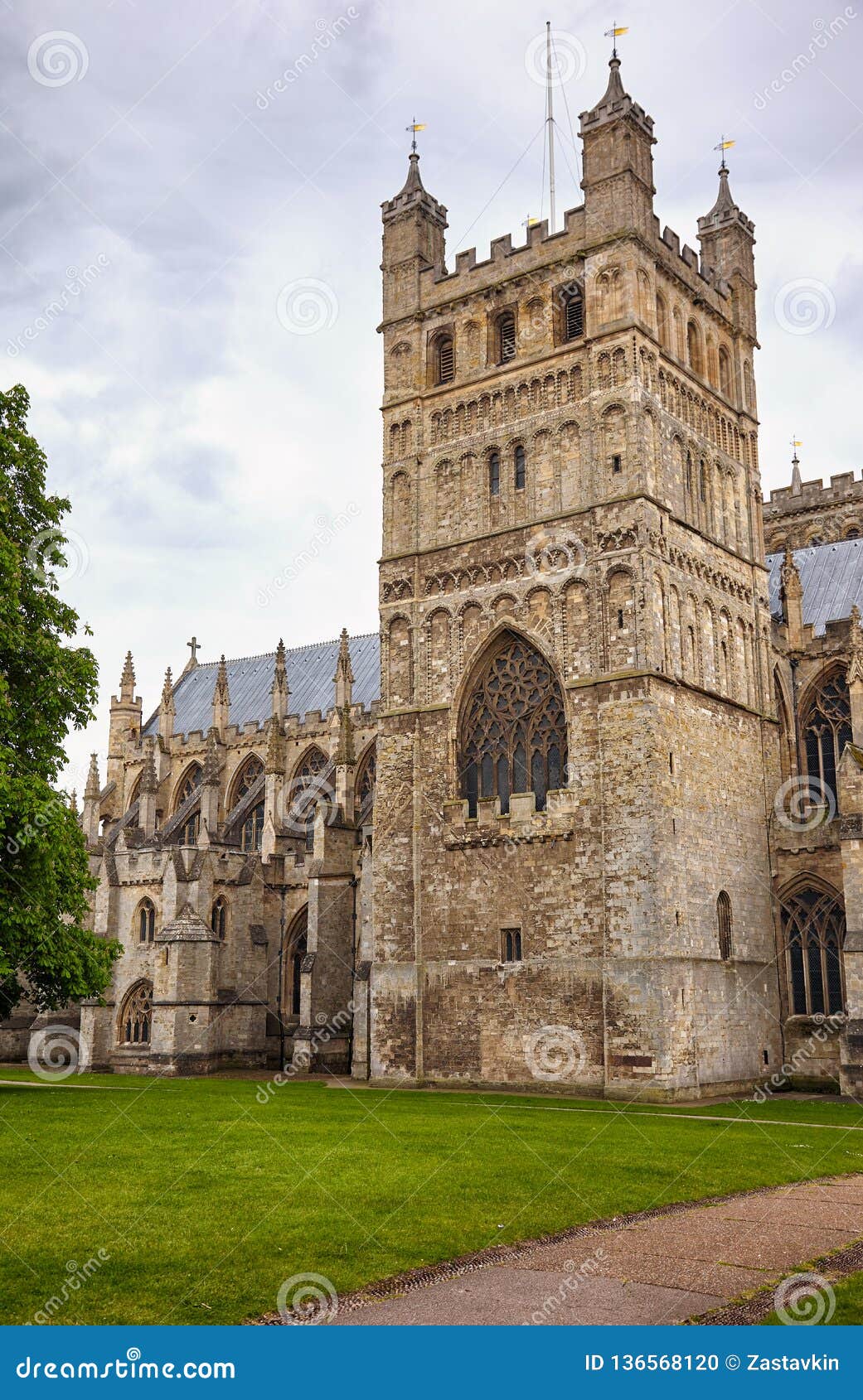De Het Noordentoren Van De Kathedraal Van Exeter Exeter Devon Engeland ...