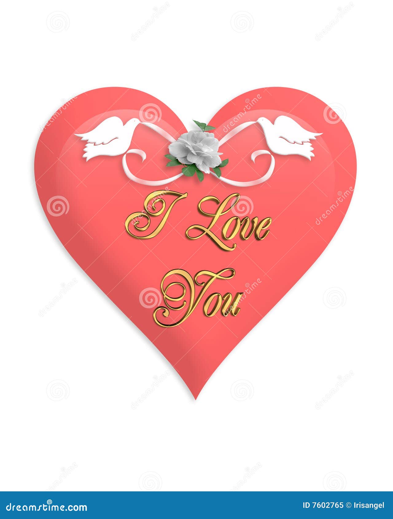 De Het Roze Hart En Duiven Van De Dag Van Valentijnskaarten Stock ...