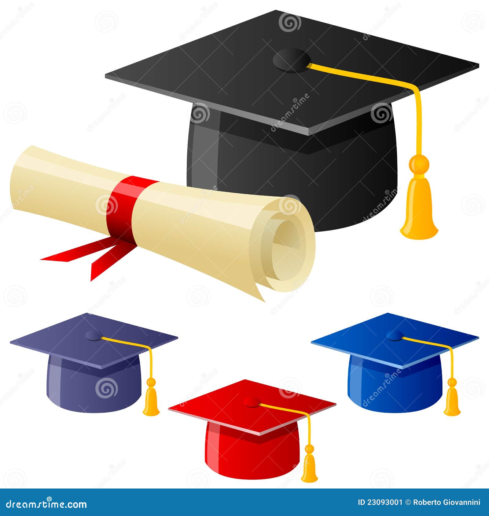 De Hoed En Het Diploma Van De Graduatie Vector Illustratie ...