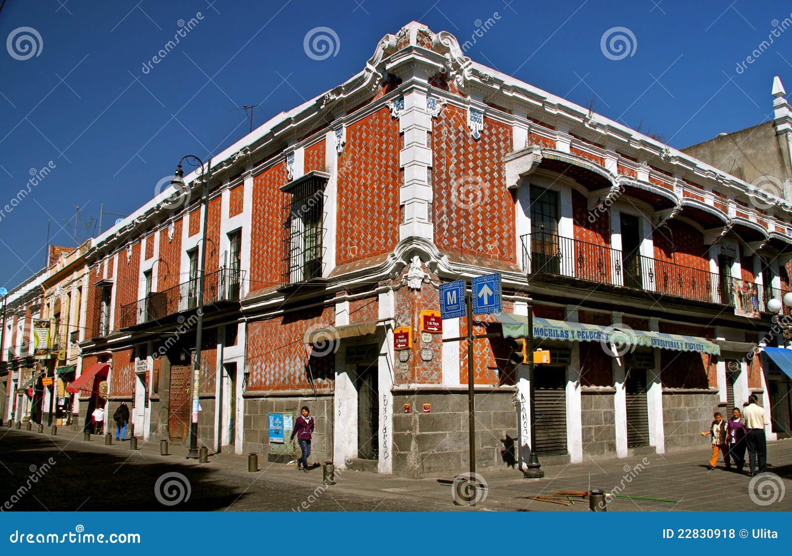 De Hoek Puebla, Mexico Van De Straat Redactionele Stock Foto ...