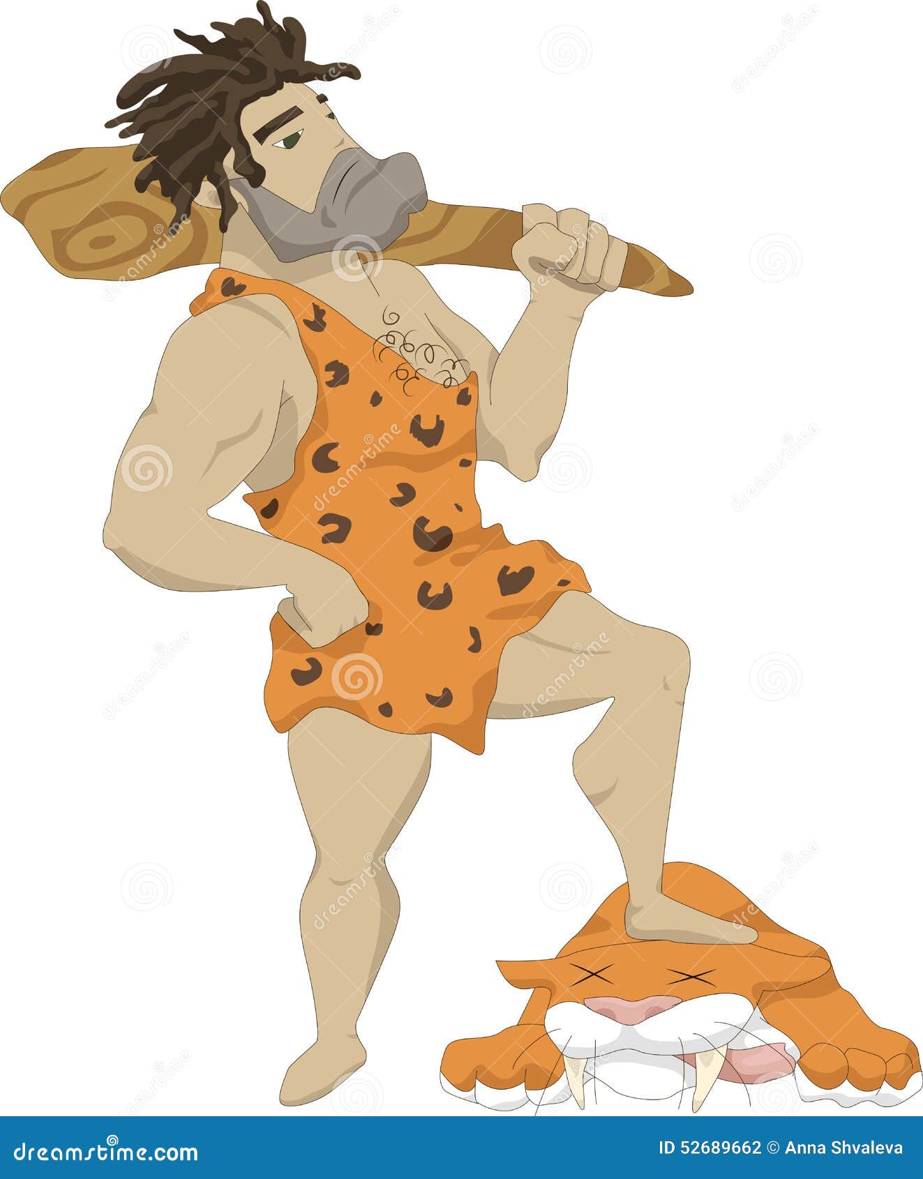 De Holbewoner vector illustratie. Illustration of getand - 52689662