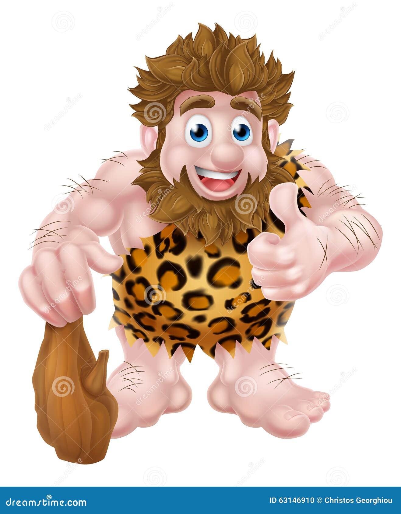 De Holbewoner Van Het Beeldverhaal Vector Illustratie - Illustration of ...