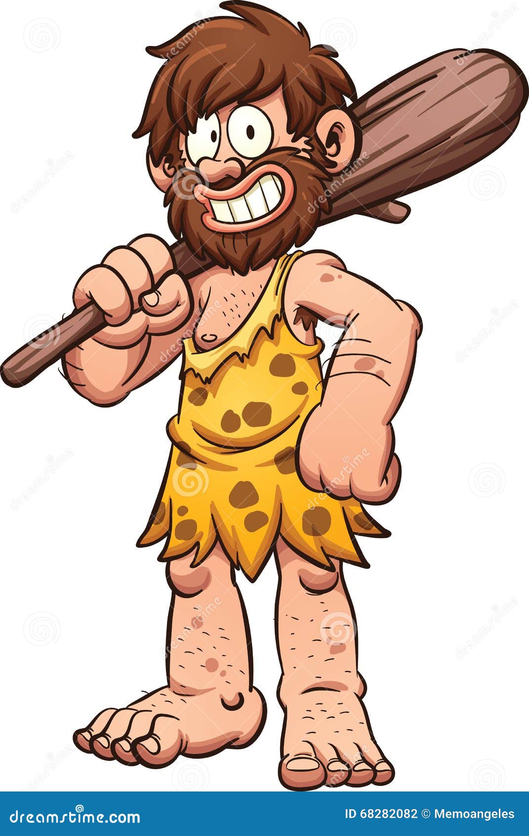 De Holbewoner Van Het Beeldverhaal Vector Illustratie - Illustration of ...