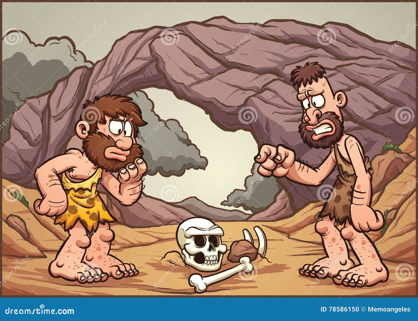 De Holbewoners Van Het Beeldverhaal Vector Illustratie - Illustration ...