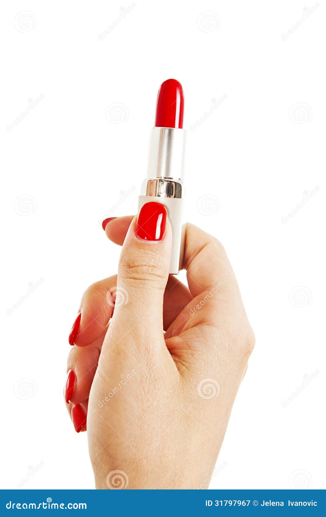 De Holdings Rode Lippenstift Van De Vrouwenhand Stock Afbeelding ...