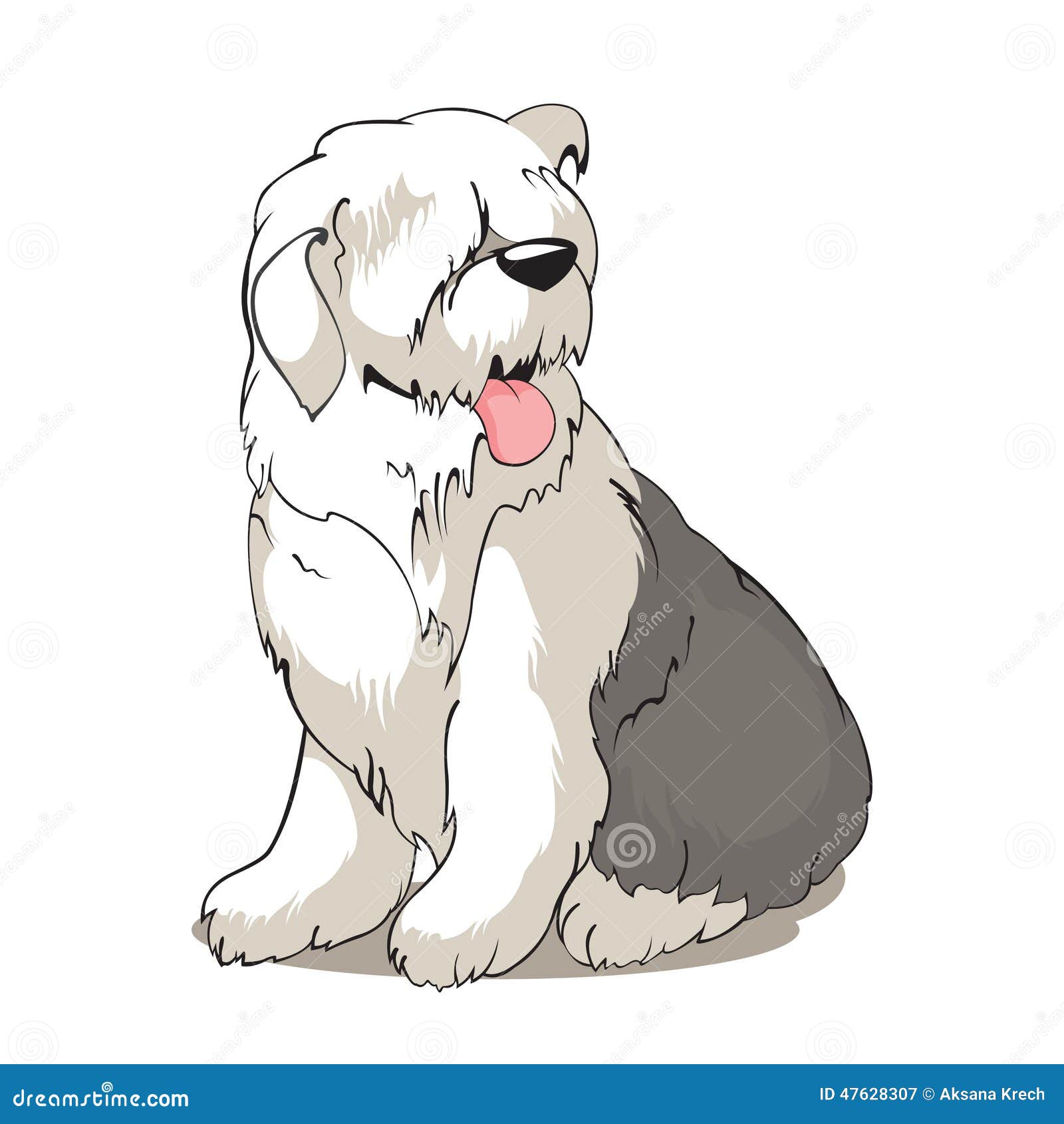 De hond van de bobtail vector illustratie. Illustration of beeldverhaal ...