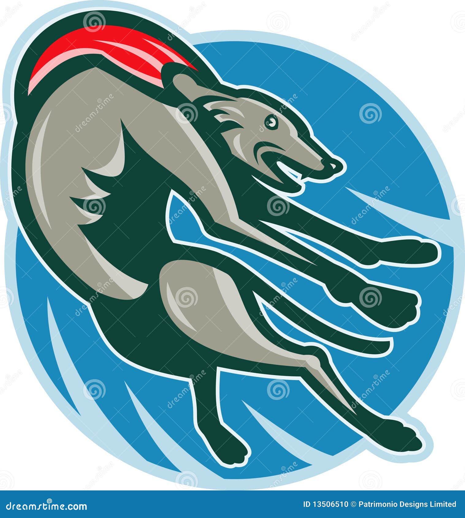 De Hond Van De Windhond Het Rennen Het Springen Vector Illustratie ...