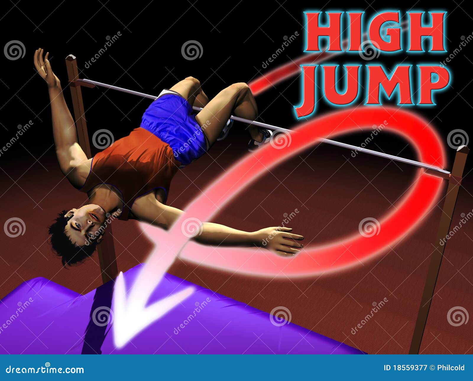 De Hoogspringen Van De Atletiek Stock Illustratie - Illustration of ...