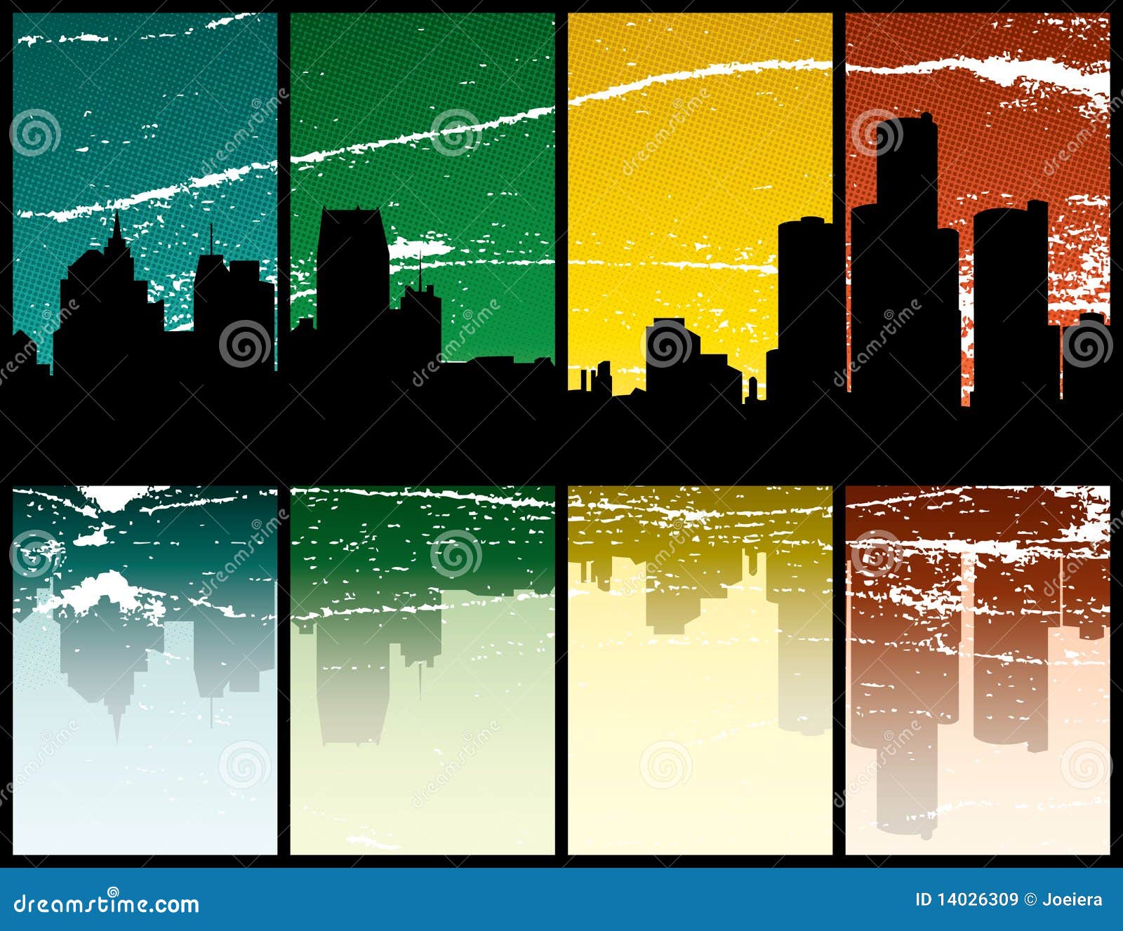 De Horizon van Detroit vector illustratie. Illustration of afdrijven ...