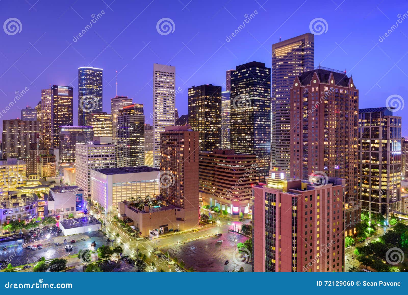 De Horizon Van Houston Texas Stock Foto - Image of schemer, donker ...