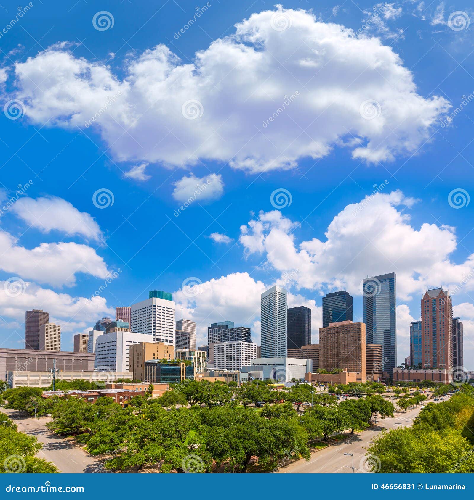 De Horizon Van Houston Van Zuiden in Texas De V.S. Stock Afbeelding ...