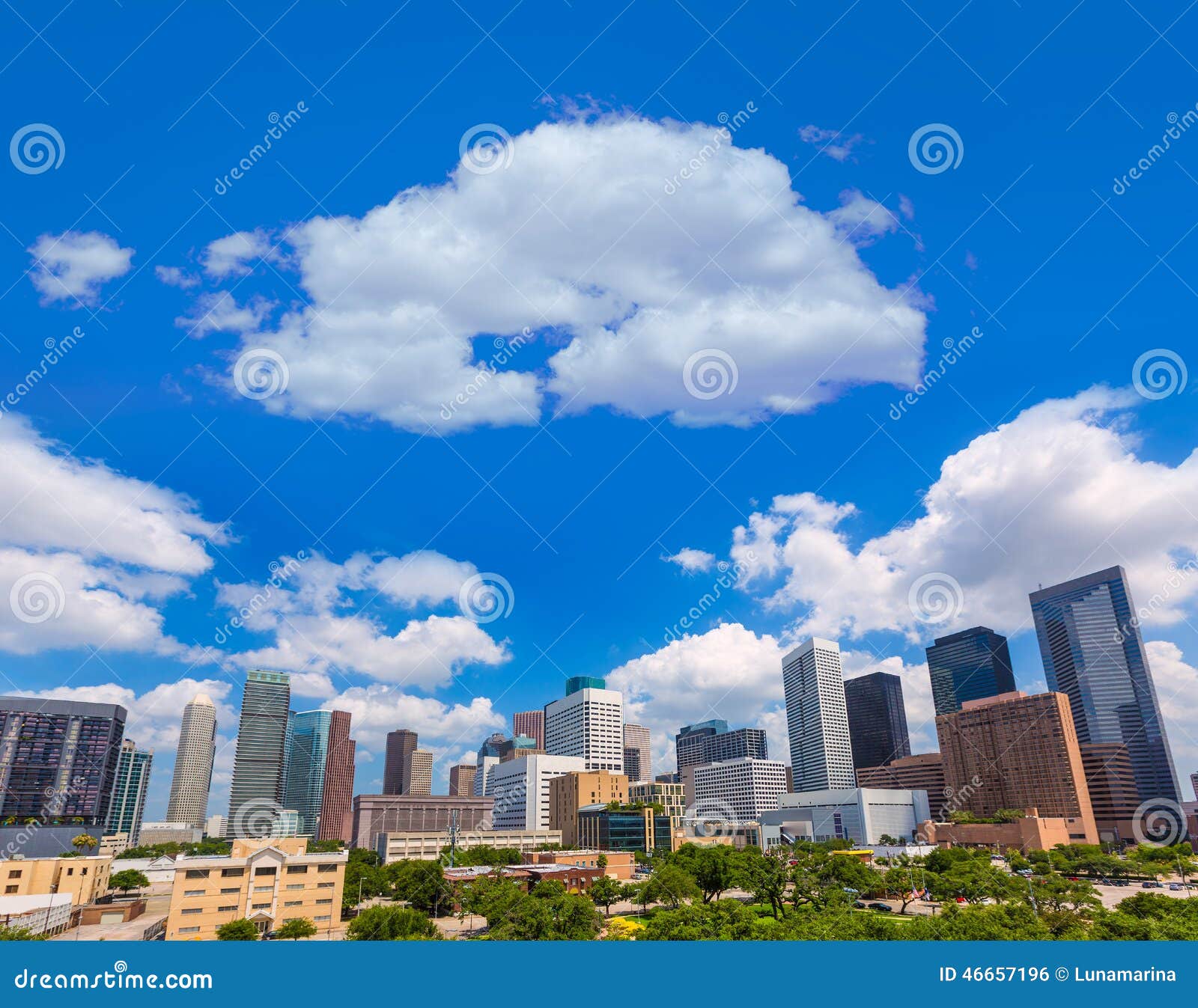 De Horizon Van Houston Van Zuiden in Texas De V.S. Stock Foto - Image ...