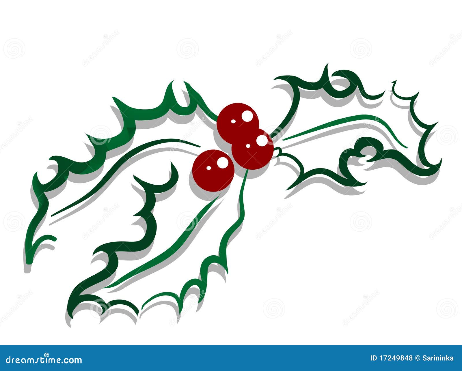 De hulst van Kerstmis vector illustratie. Illustration of rood - 17249848
