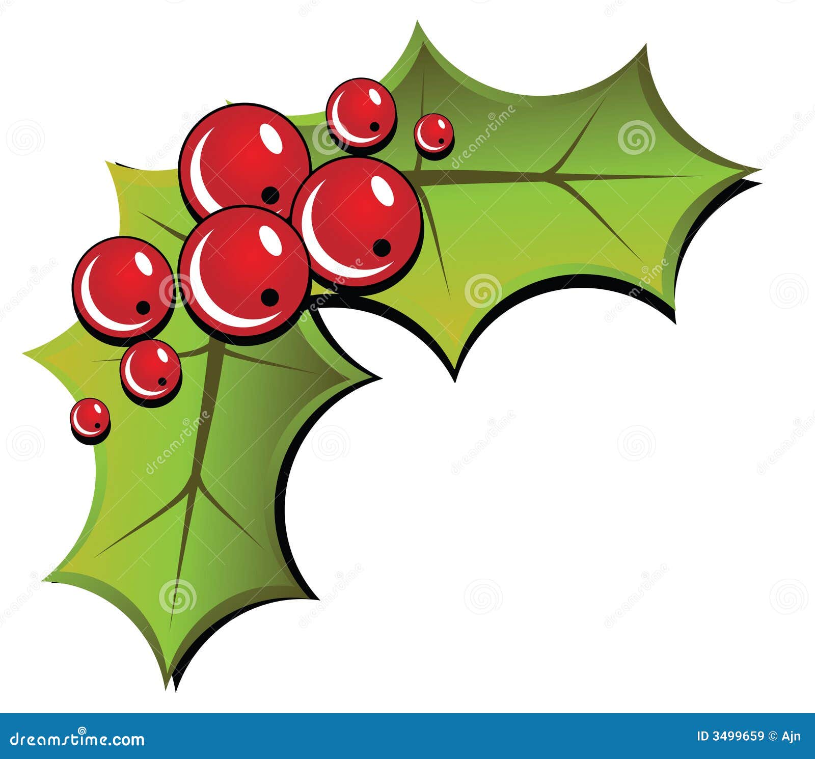 De Hulst van Kerstmis vector illustratie. Illustration of bessen - 3499659