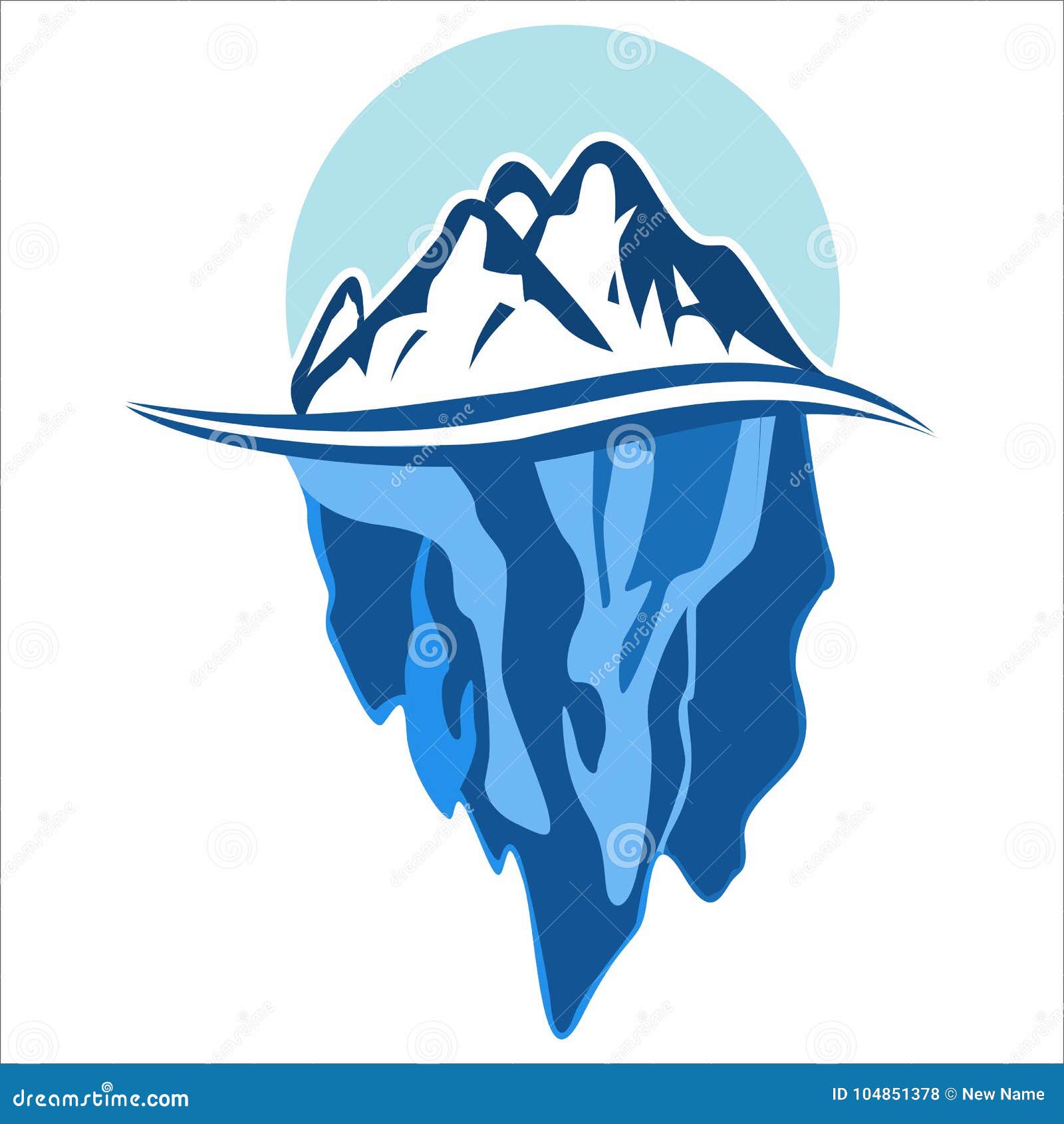De Ijsberg vector illustratie. Illustration of hieronder - 104851378