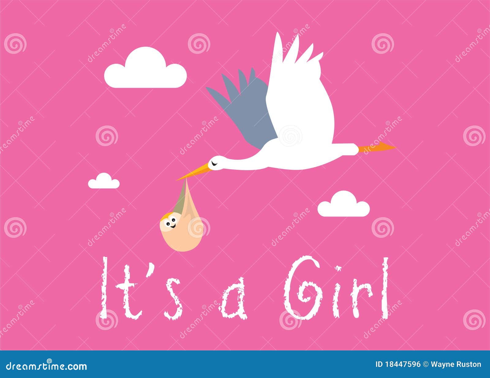 De Illustratie Van De Geboorte Van Het Meisje Vector Illustratie ...