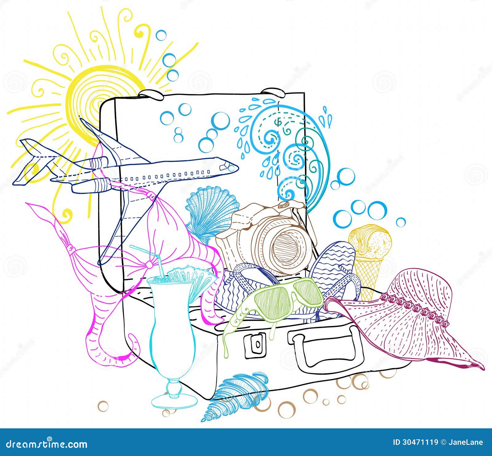 De Illustratie Van De Reiskoffer Stock Illustratie - Illustration of ...
