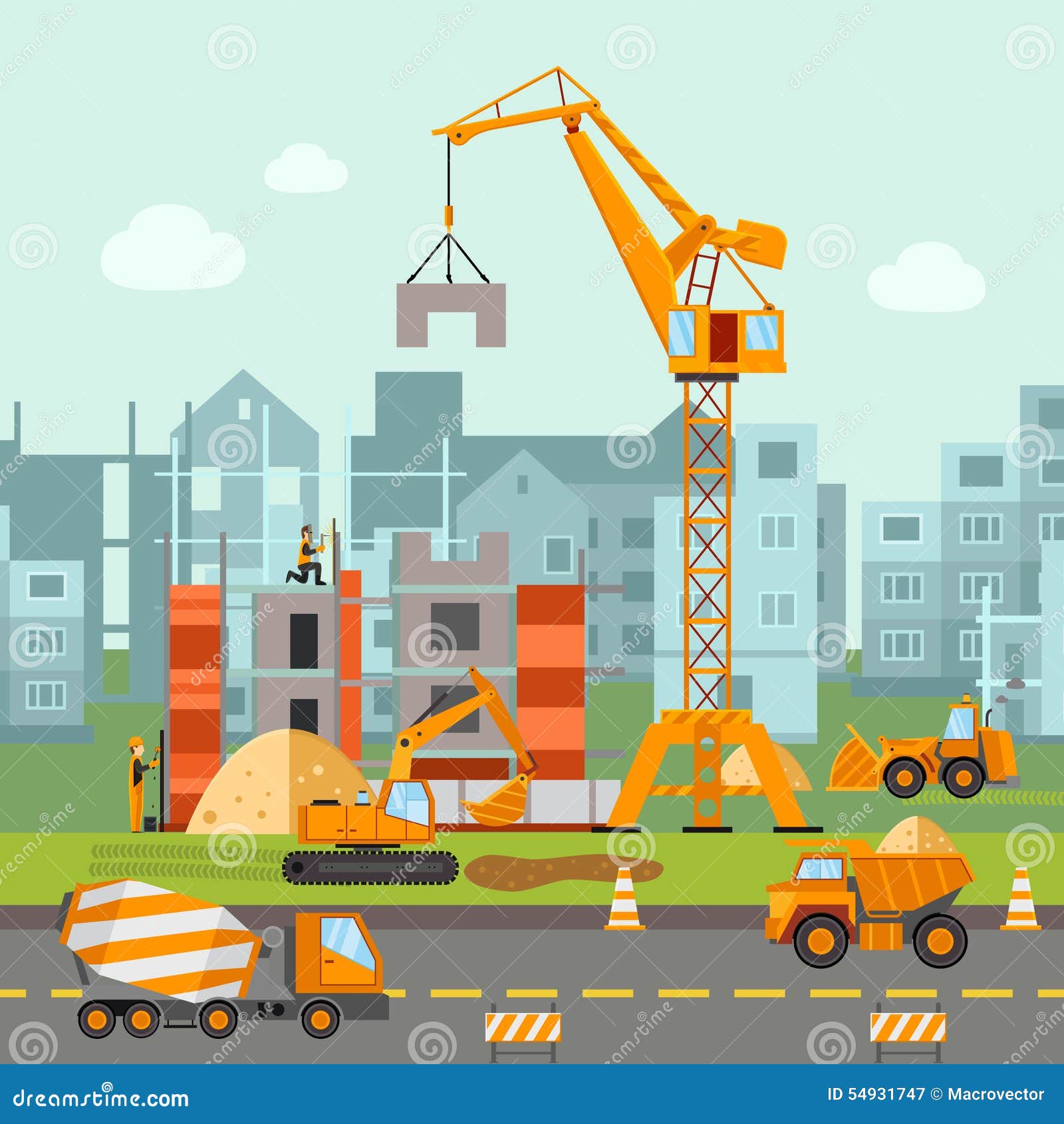 De Illustratie Van Het De Bouwwerk Vector Illustratie - Illustration of ...