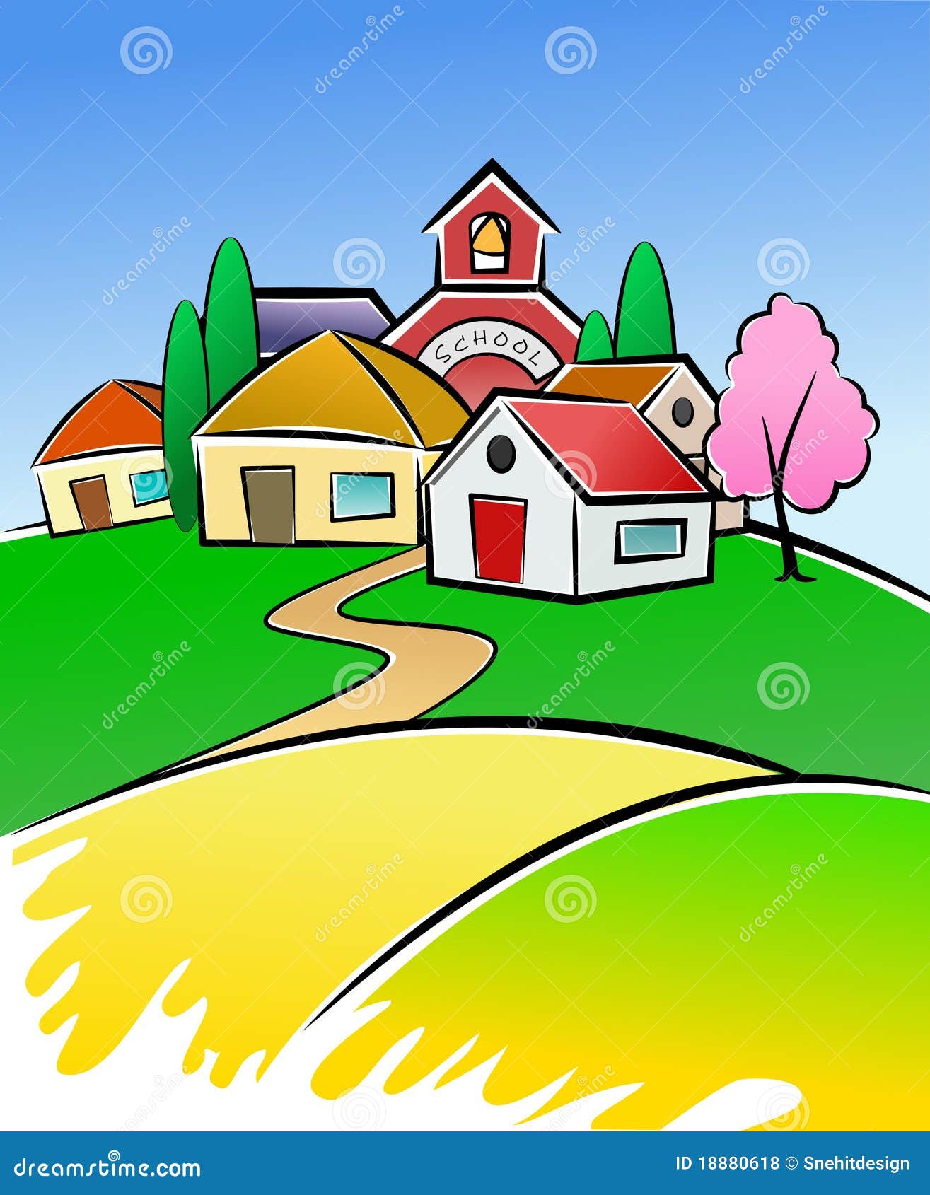 De Illustratie Van Het Dorp Vector Illustratie - Illustration of ...