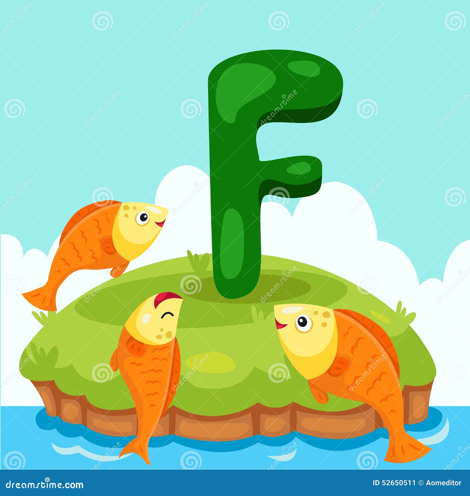 De Illustrator Van Letter'F is Voor Fish Vector Illustratie ...
