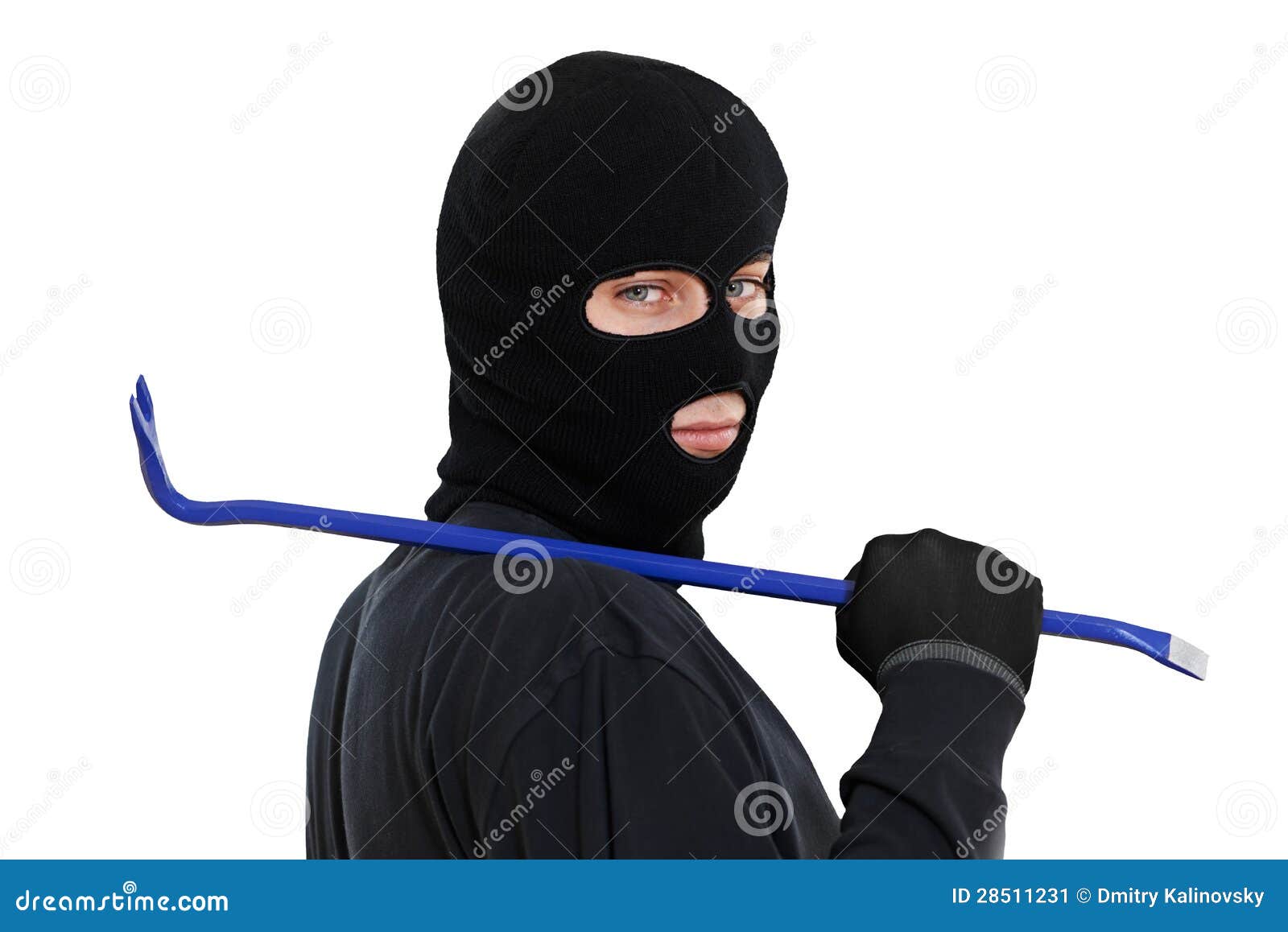 De Inbreker Van De Dief Met Metaalkoevoet Stock Afbeelding - Image of ...