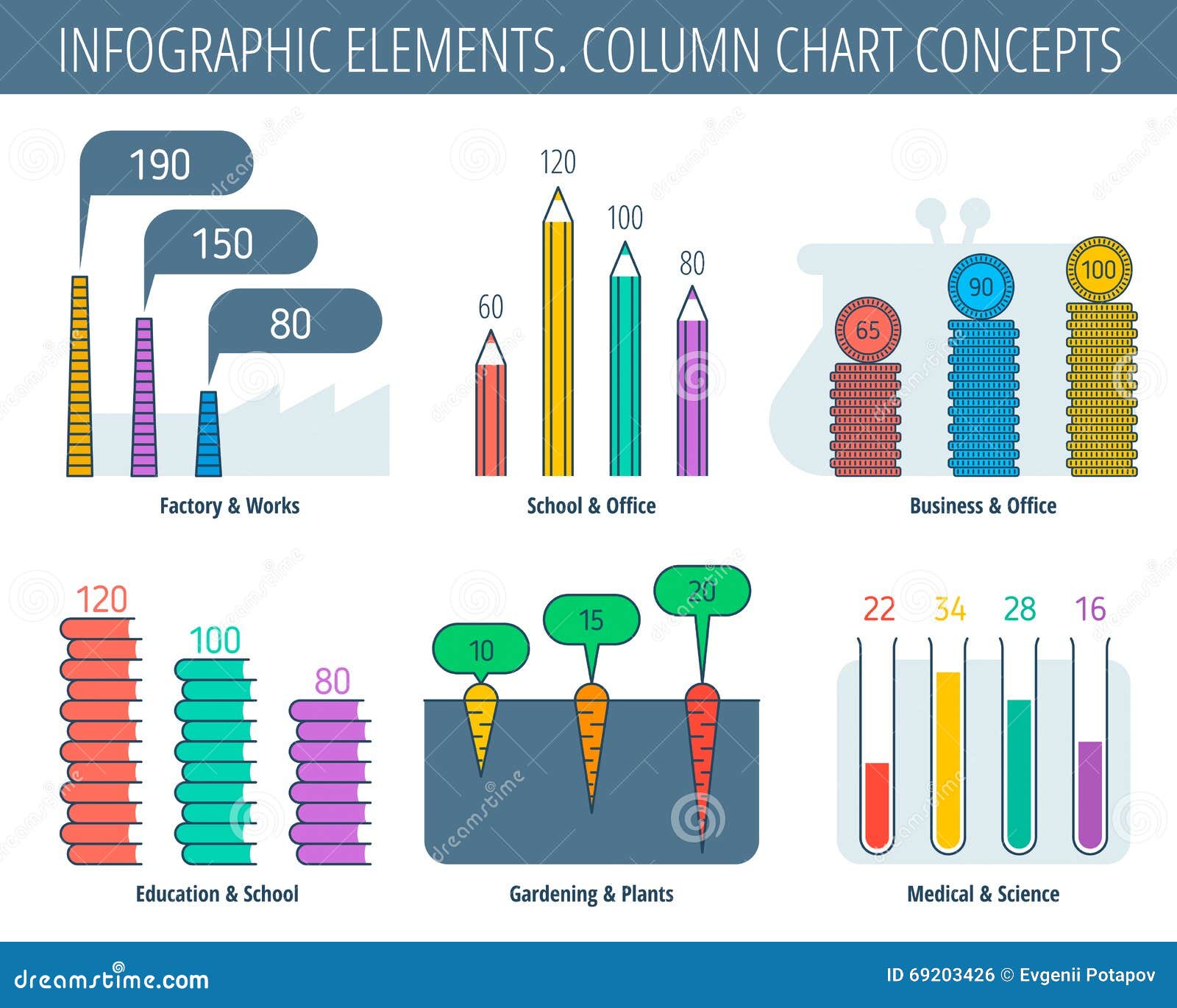 De Infographic Elementen Van De Kolomgrafiek Vector Illustratie ...