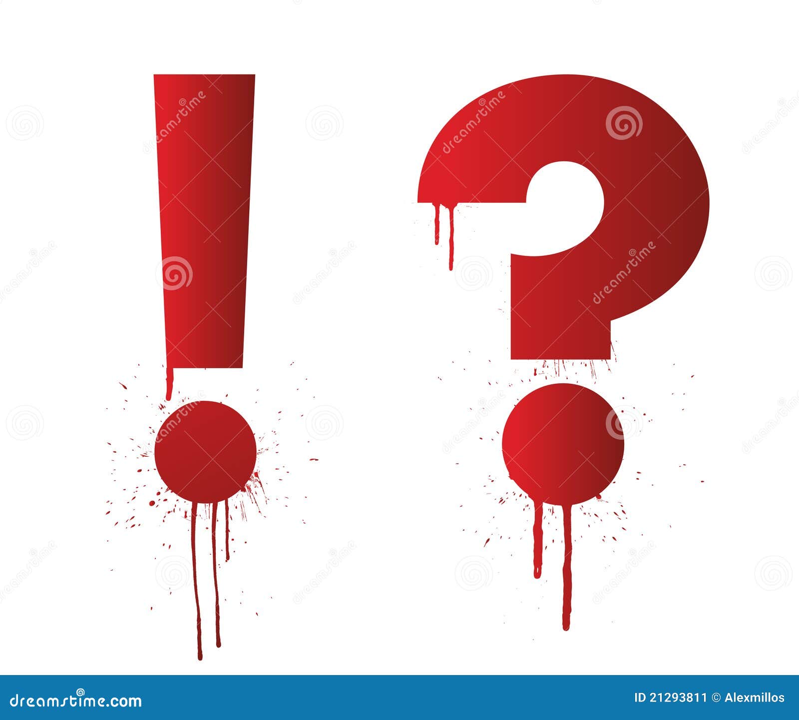 De Inkt Ploetert Uitroep En Vraagteken Vector Illustratie ...