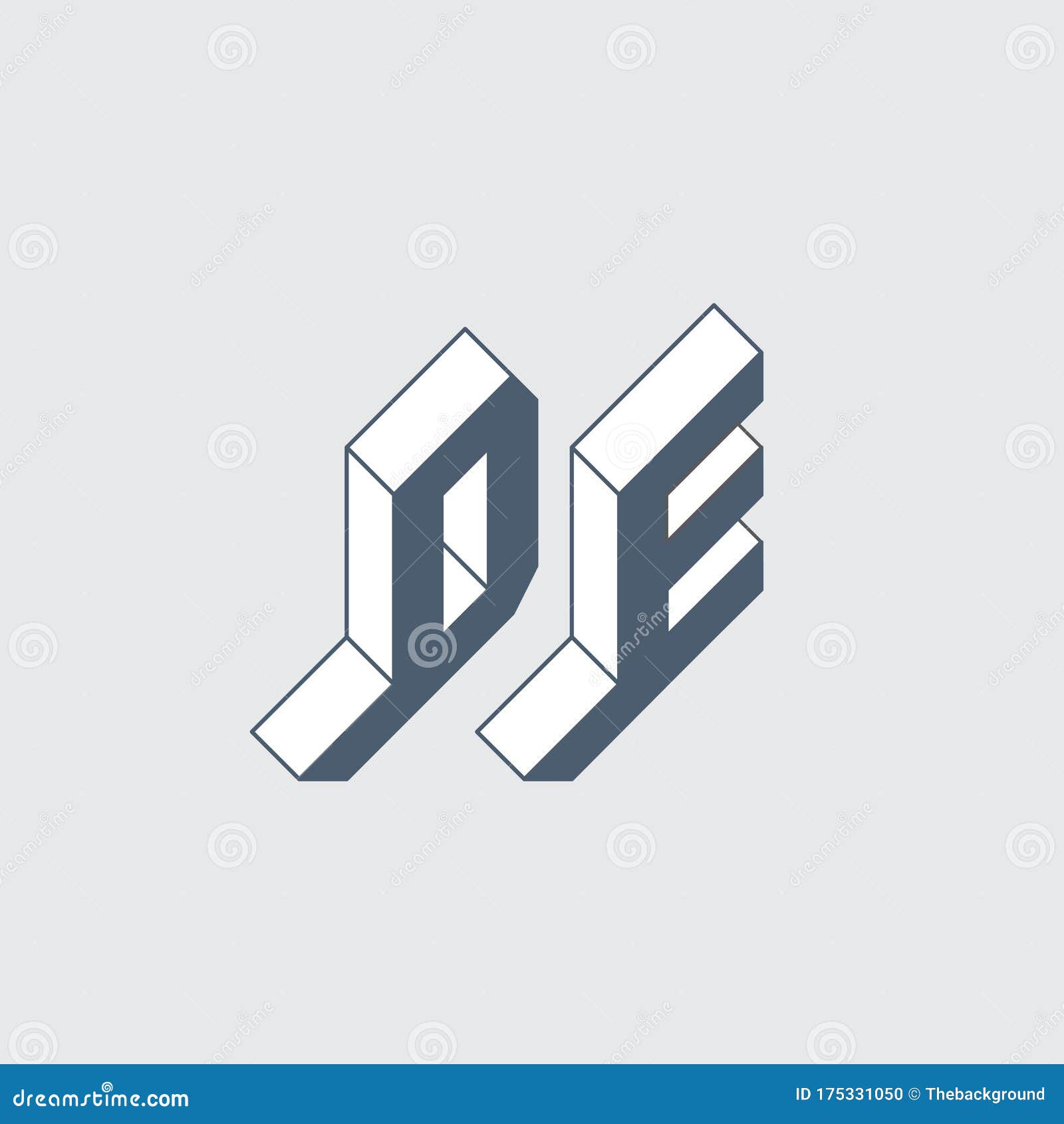 DE - International 2-letter Code of Germany. D and E - Monogram or ...